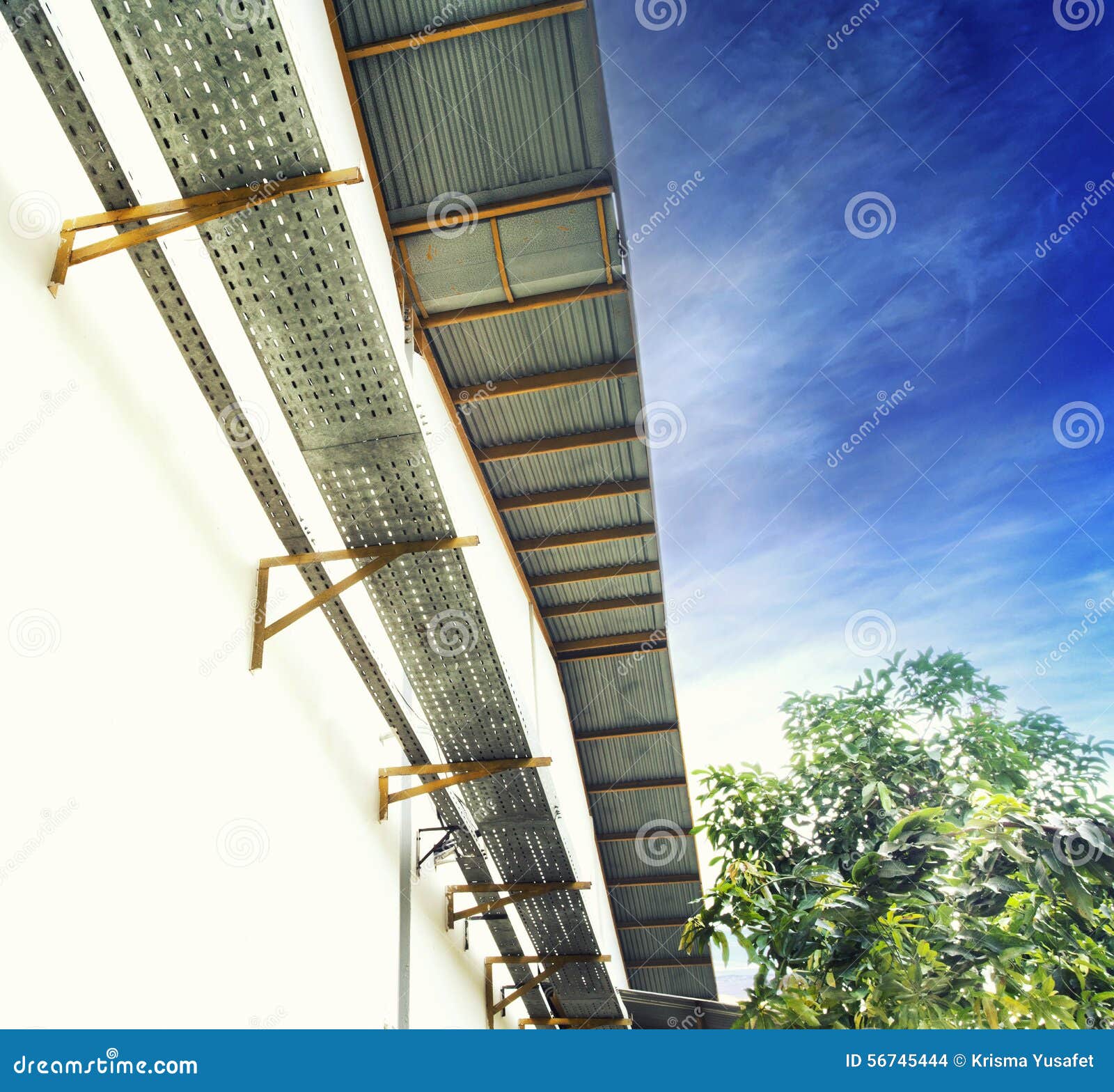 Cable Tray in Factory with Blue Sky Stock Photo - Image of manufactory ...
