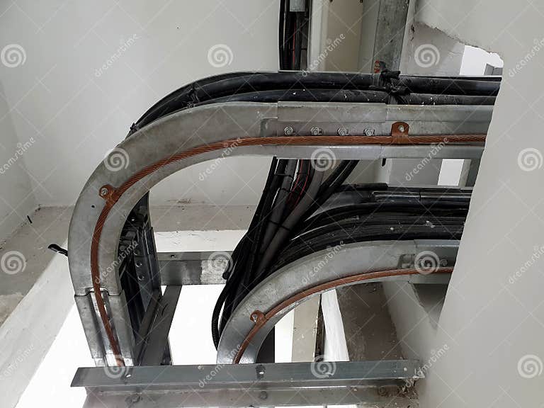 Cable Tray Installation between the First and Second Floors Stock Photo ...