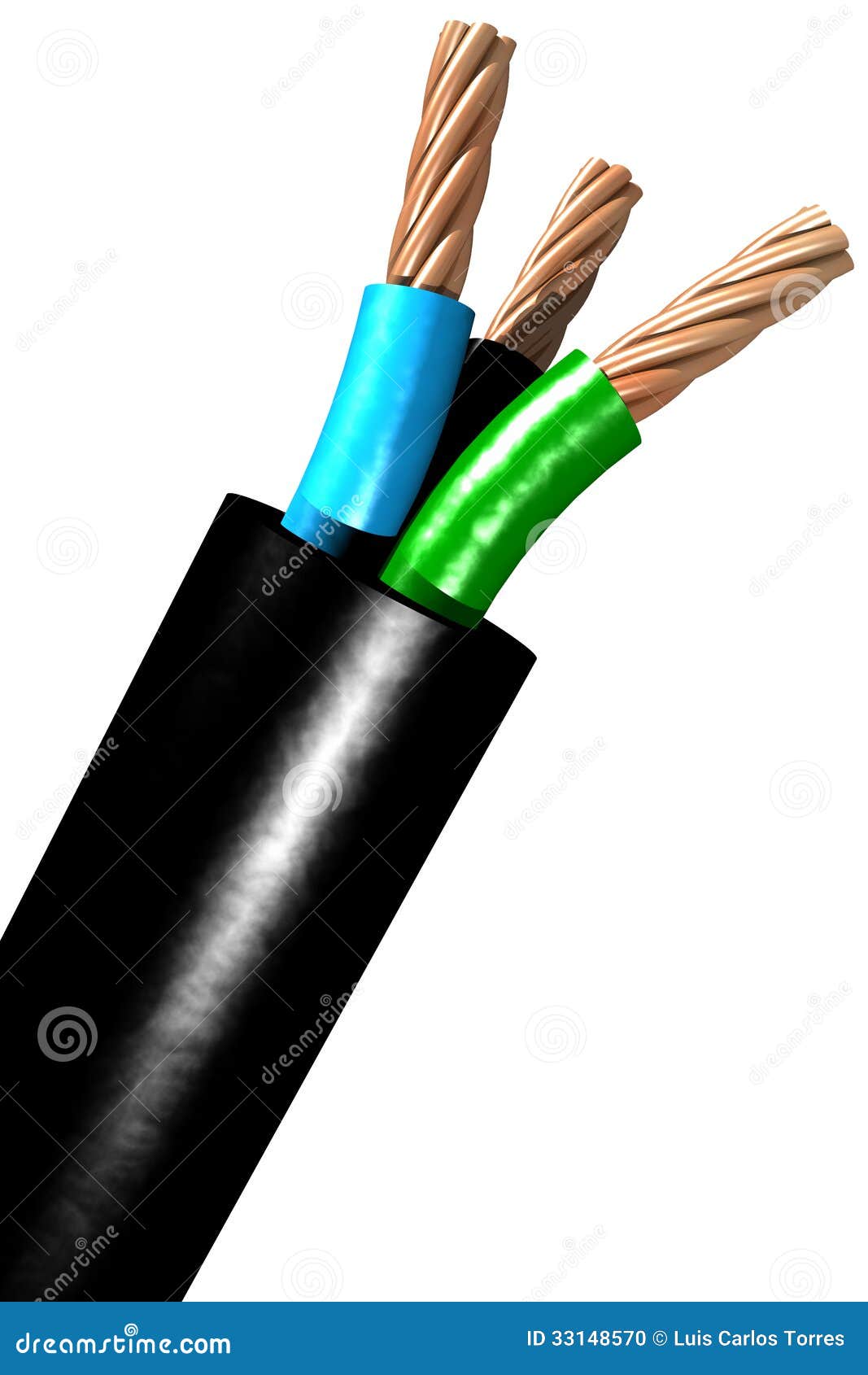 Cable - trifásico (3D) stock de ilustración. Ilustración de copia ...