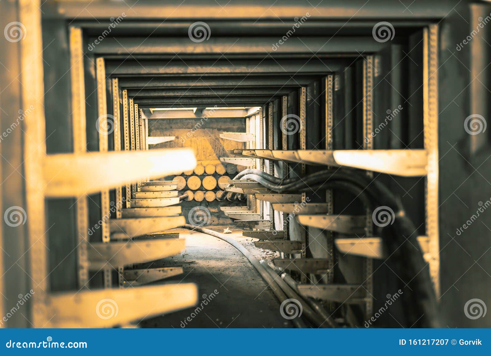 Cable Tunnel Under Power Plant Stock Image - Image of brackets ...