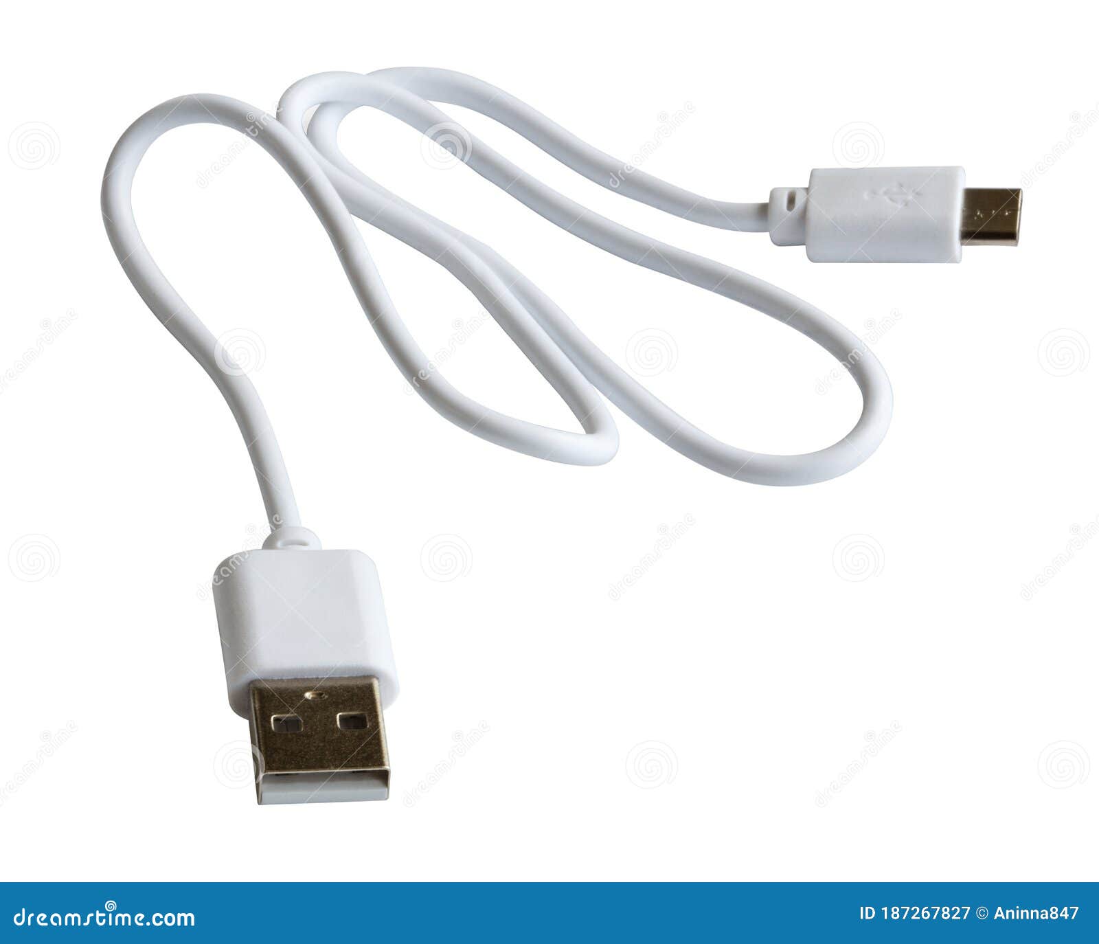 Cable Usb Aislado En Fondo Blanco Imagen de archivo - Imagen de conecte ...