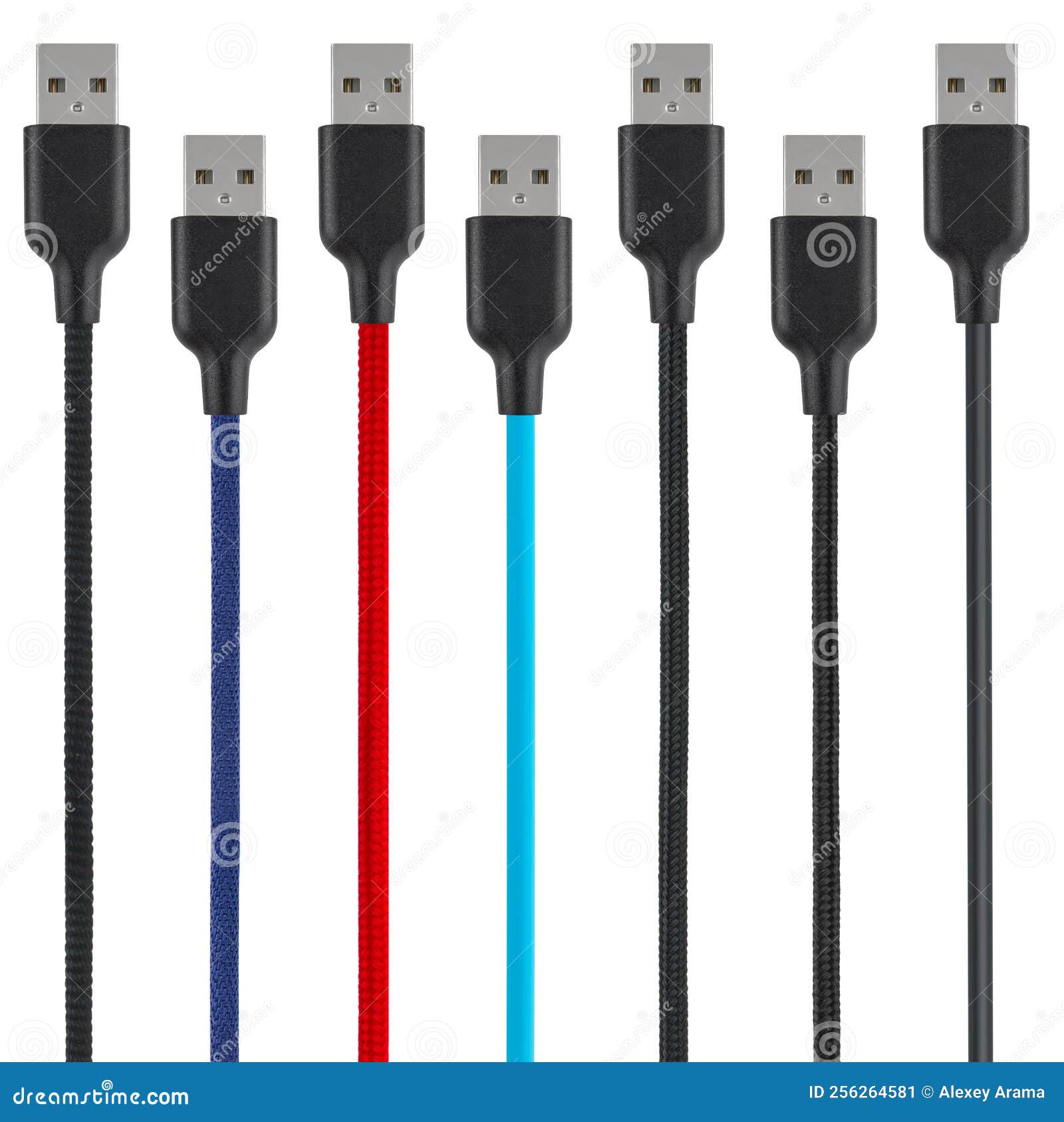 Cable with USB Connector, on White Background Stock Image - Image of ...