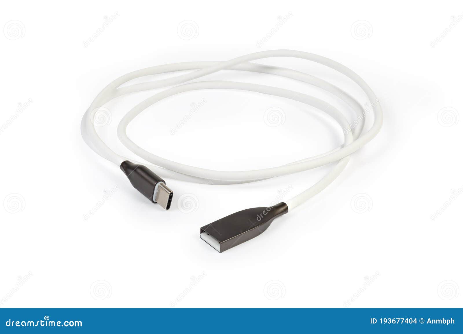 Cable USB-a To USB-C on a White Background Stock Photo - Image of ...