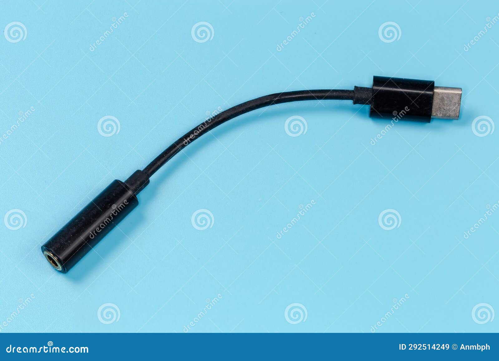 Cable USB Type-C To Mini Audio Jack Close-up Stock Image - Image of ...