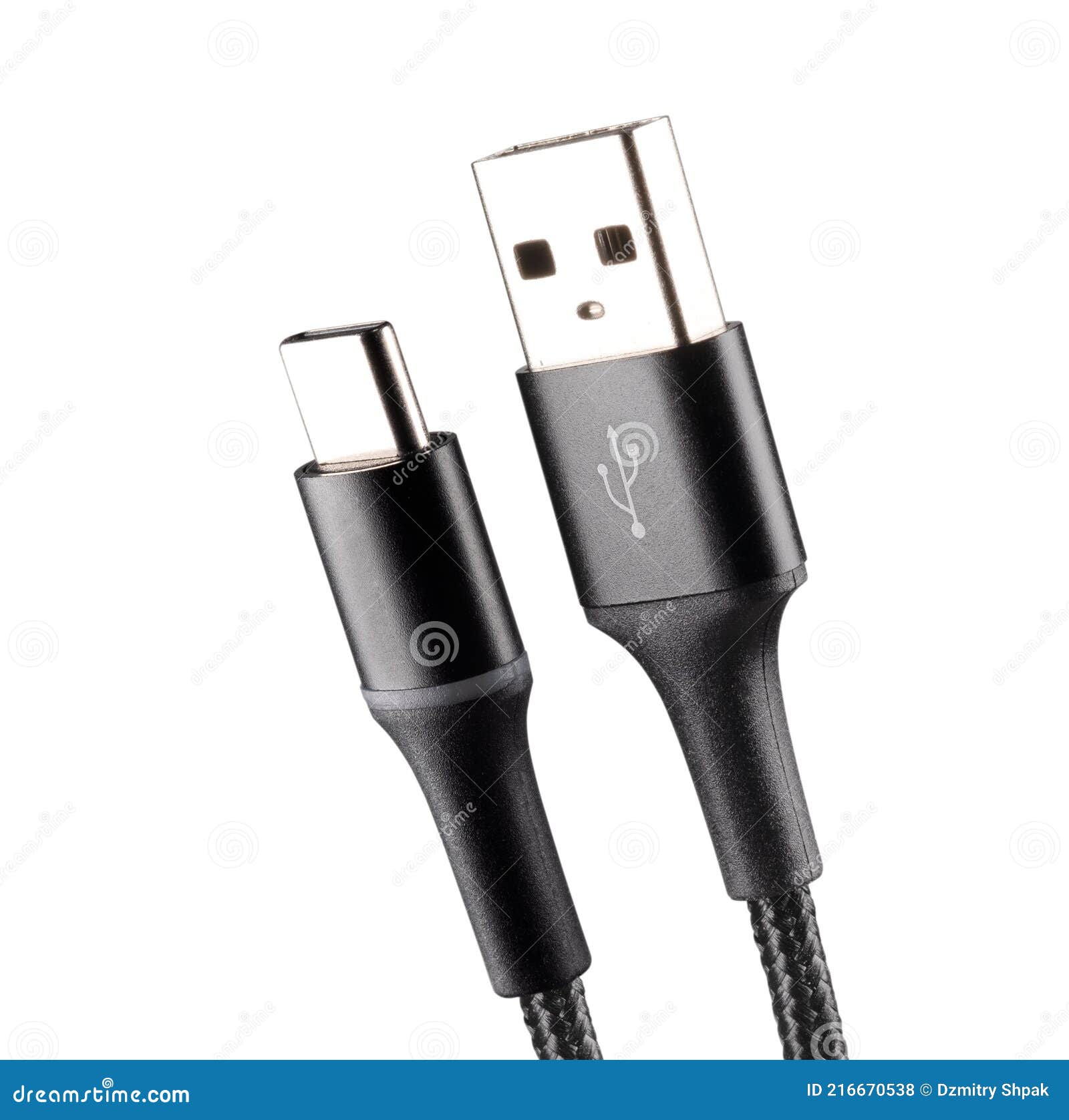 Cable Usbc Y Usb Aislados Sobre Fondo Blanco Foto de archivo - Imagen ...