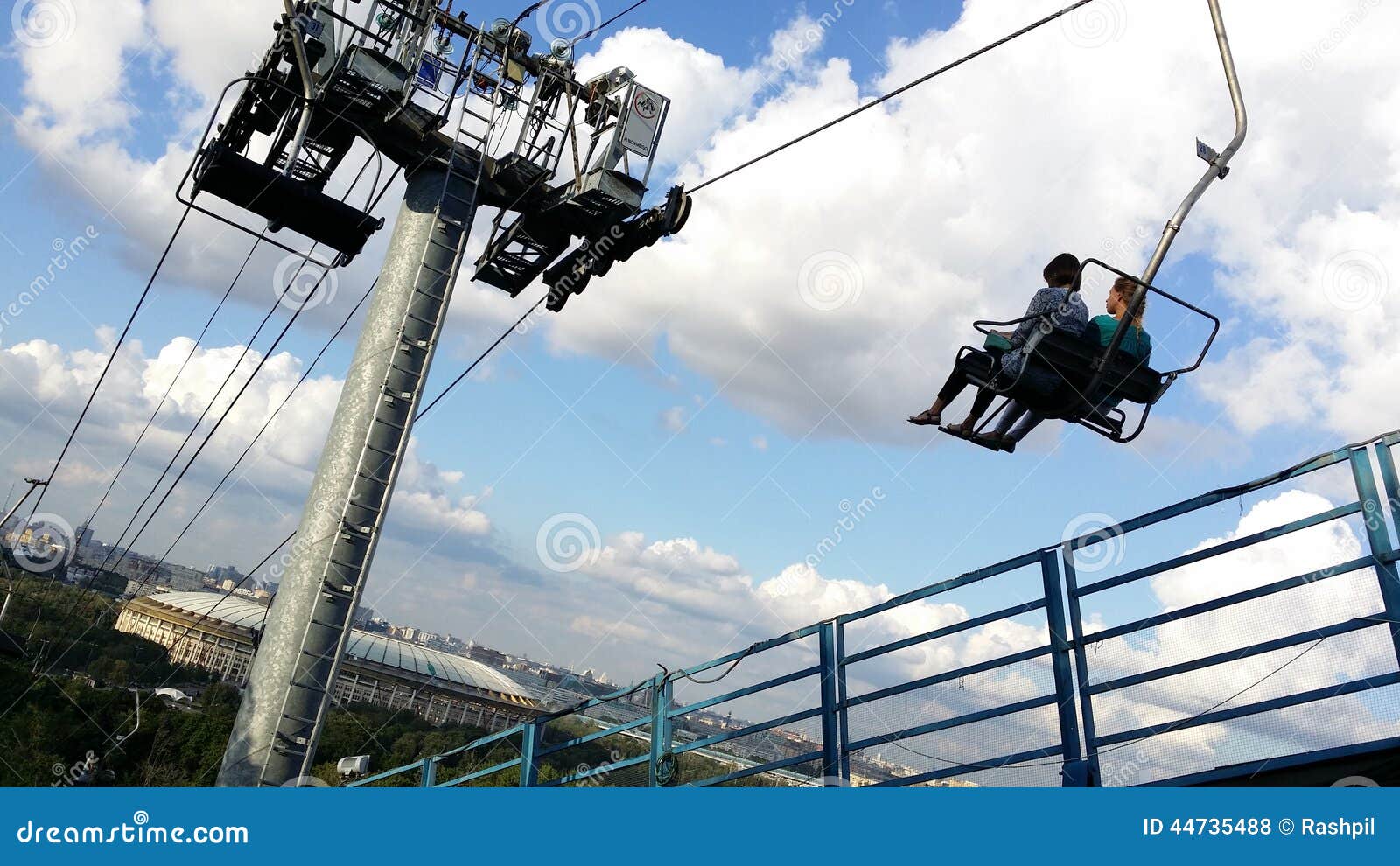 Cable way in the city editorial stock photo. Image of cable - 44735488