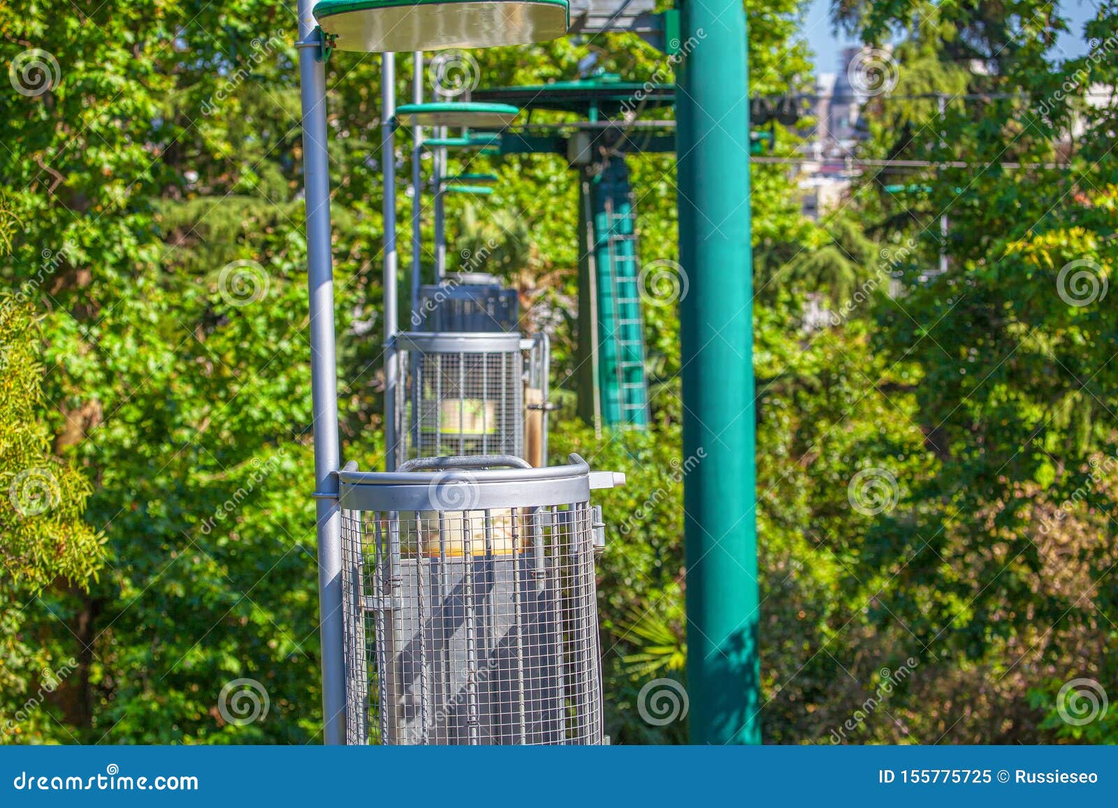 Cable way in the park stock image. Image of europe, travel - 155775725
