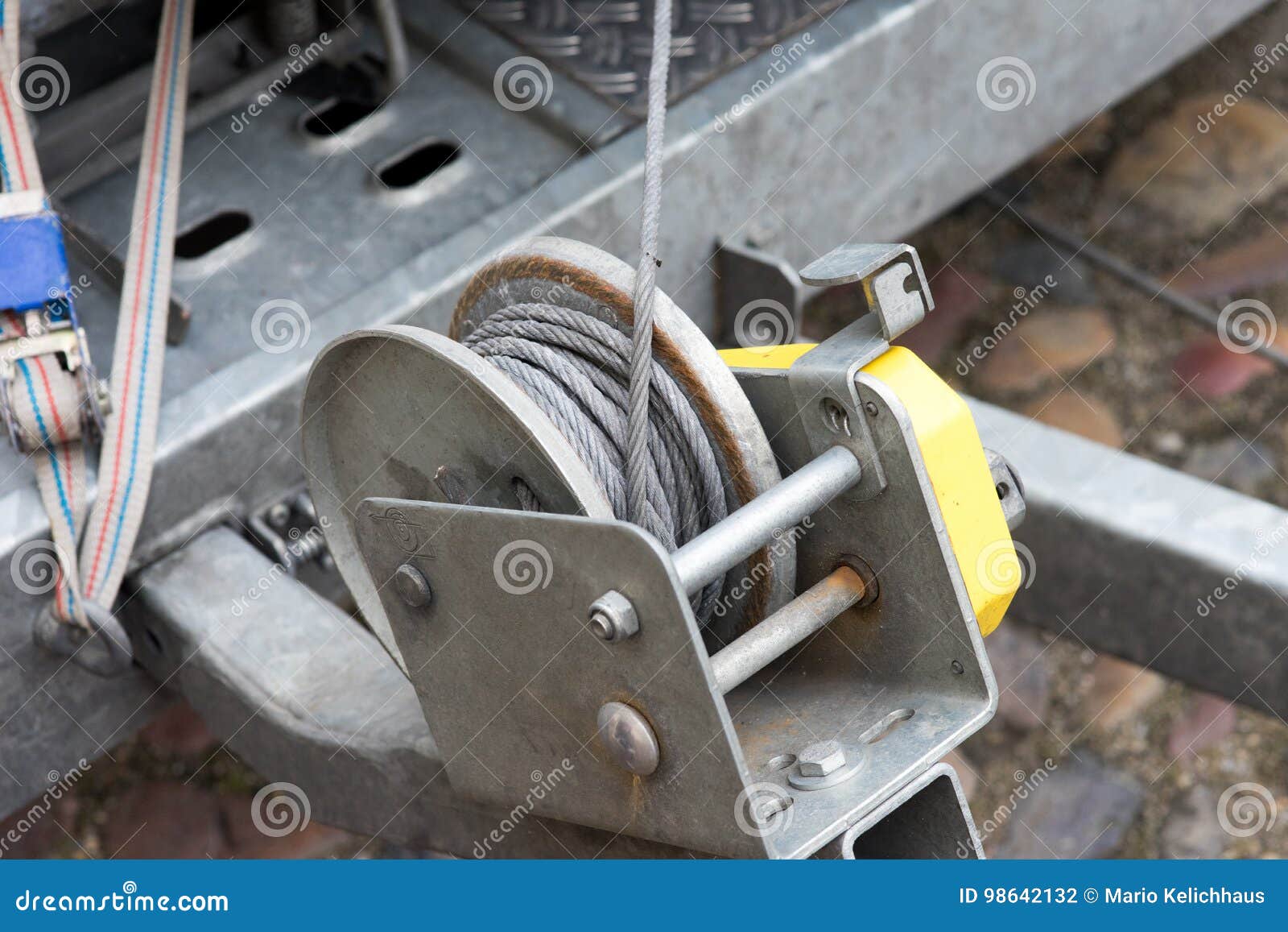 Cable winch stock photo. Image of winds, metal, catch - 98642132