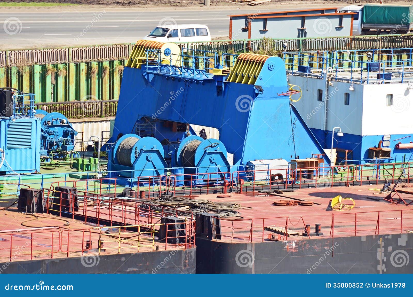 Cable Winch Of Floating Crane Royalty-Free Stock Photo | CartoonDealer ...