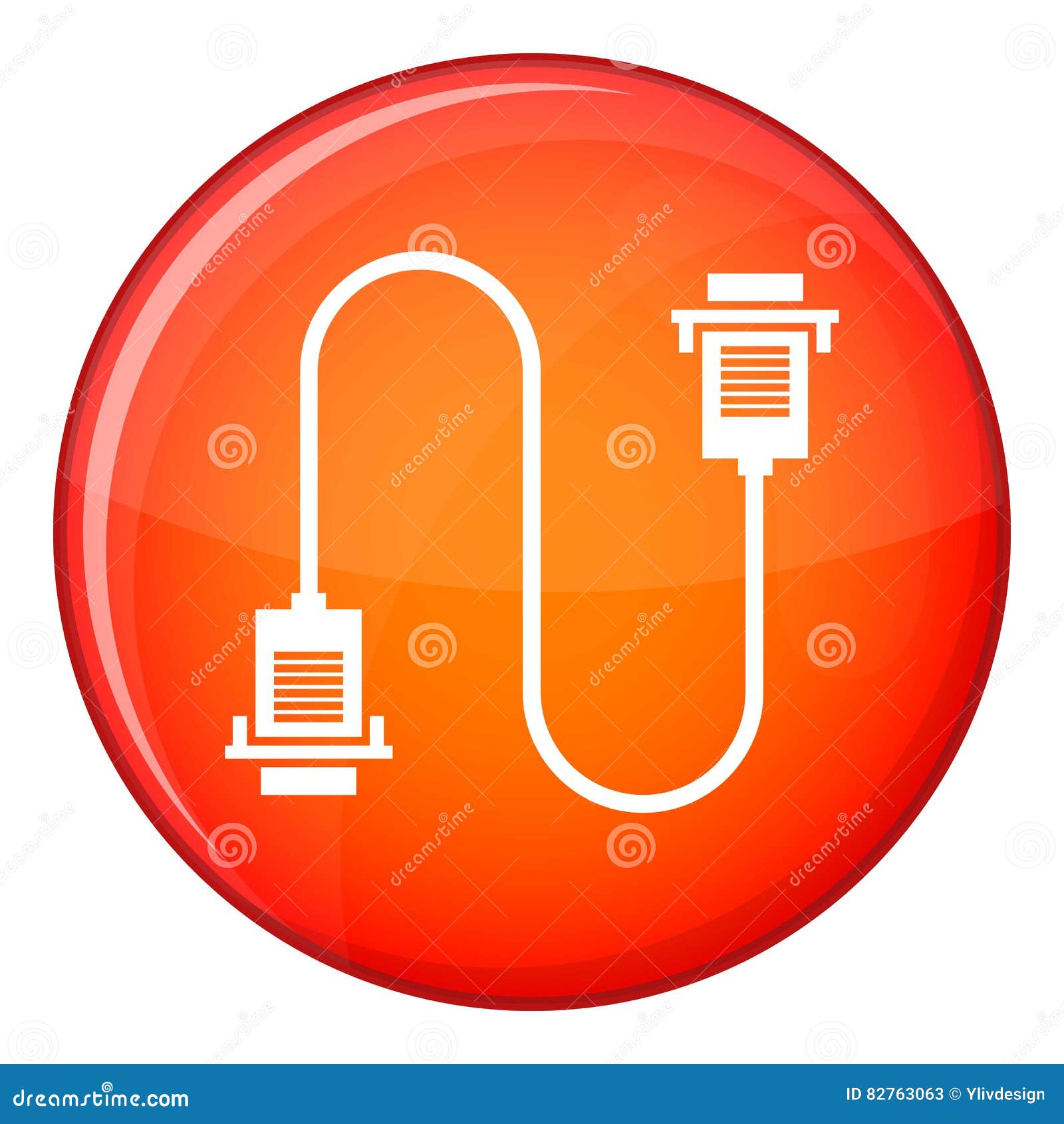 Cable Wire Computer Icon, Flat Style Stock Vector - Illustration of ...