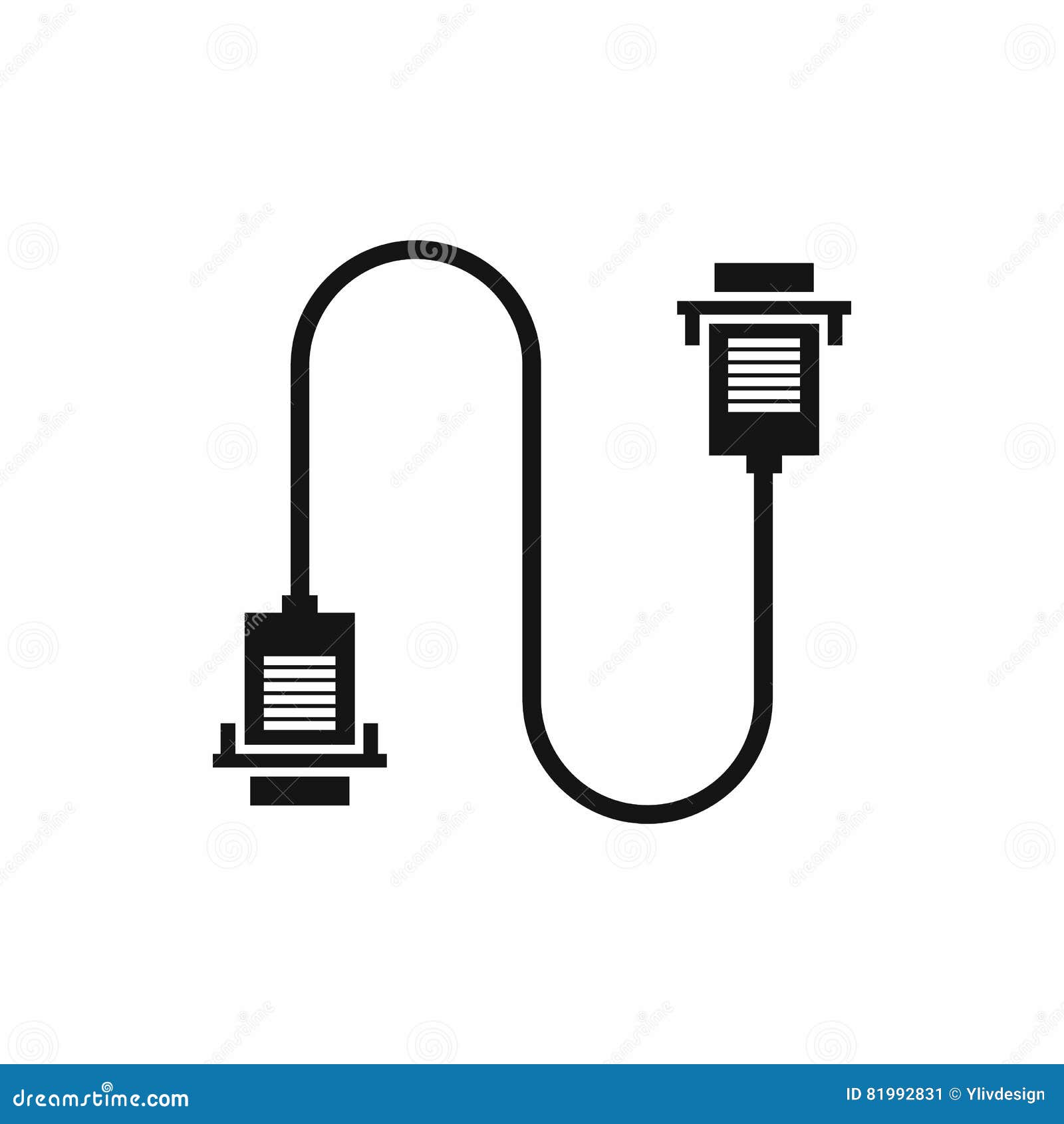 Cable Wire Computer Icon, Simple Style Stock Vector - Illustration of ...