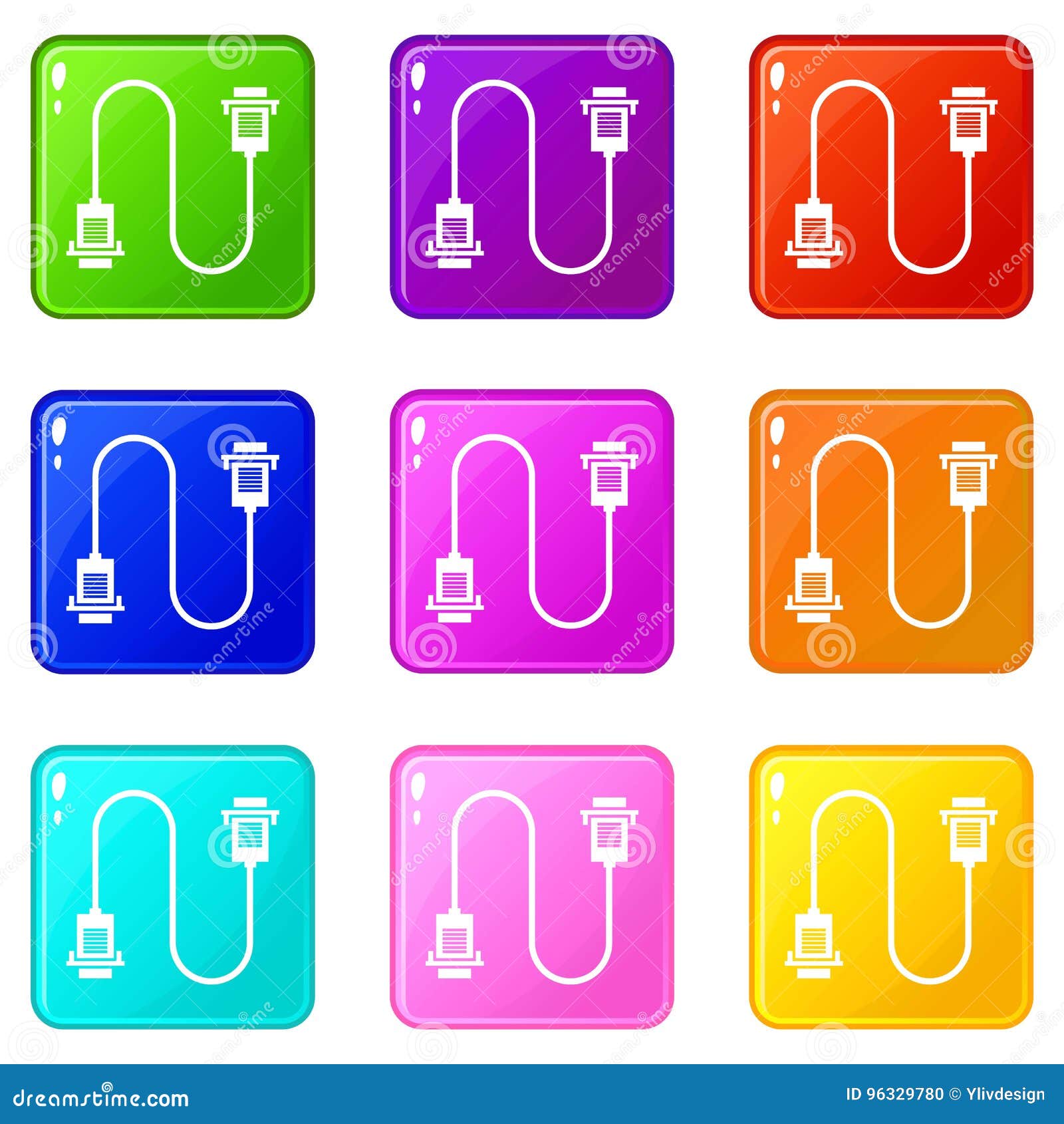 Cable Wire Computer Icons 9 Set Stock Vector - Illustration of icon ...