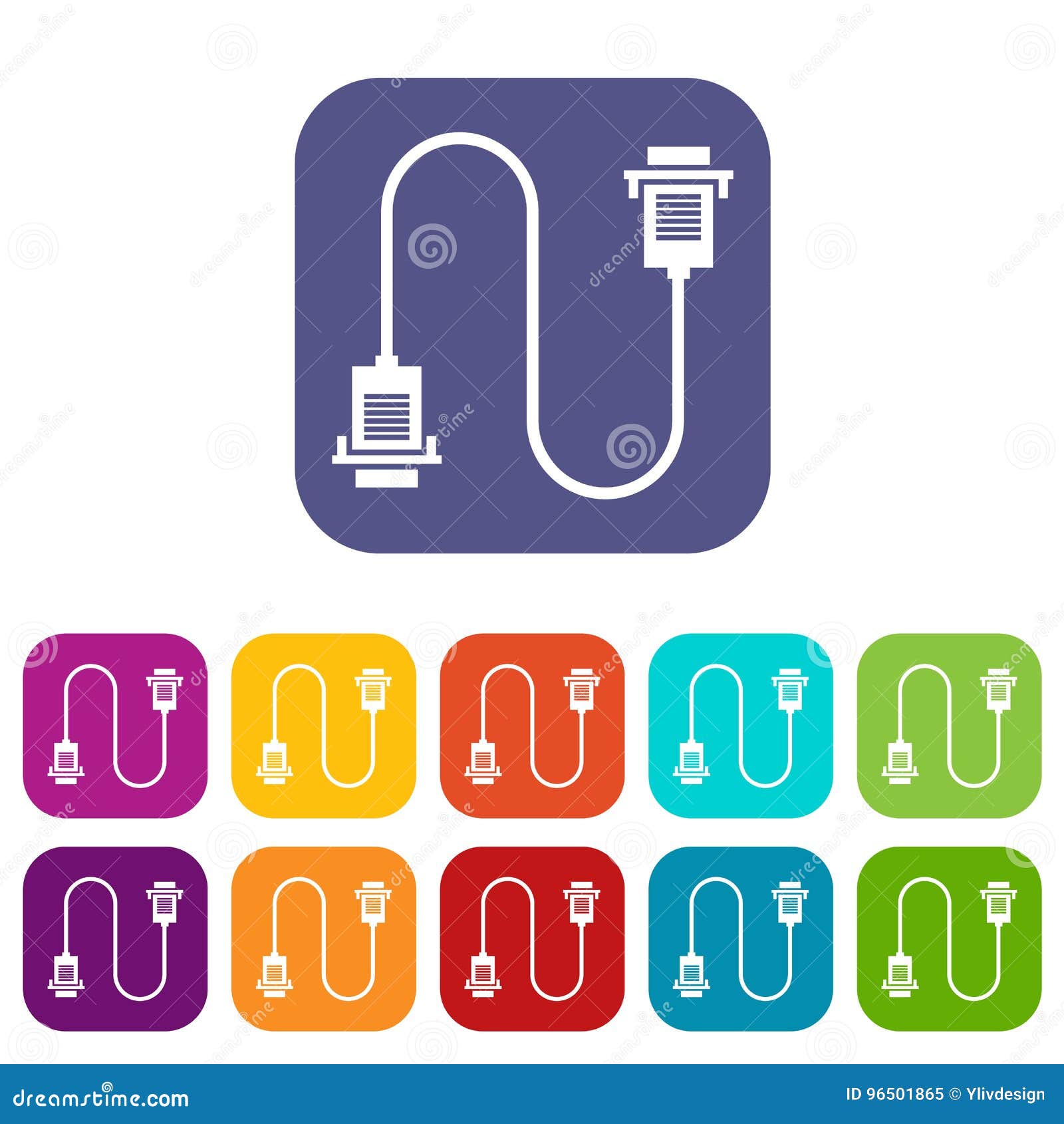 Cable Wire Computer Icons Set Stock Vector - Illustration of internet ...