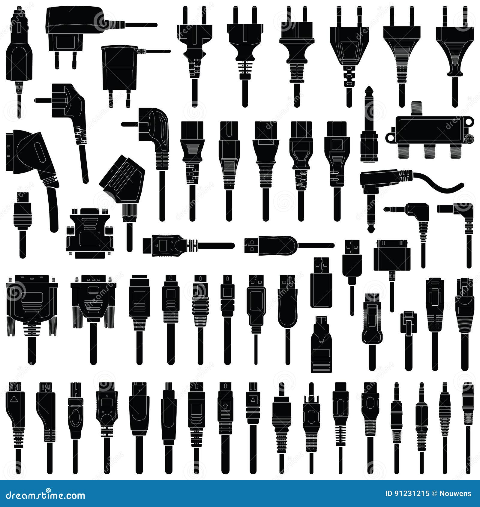 Cable Wire and Electric Plug Vector Illustration Stock Vector ...