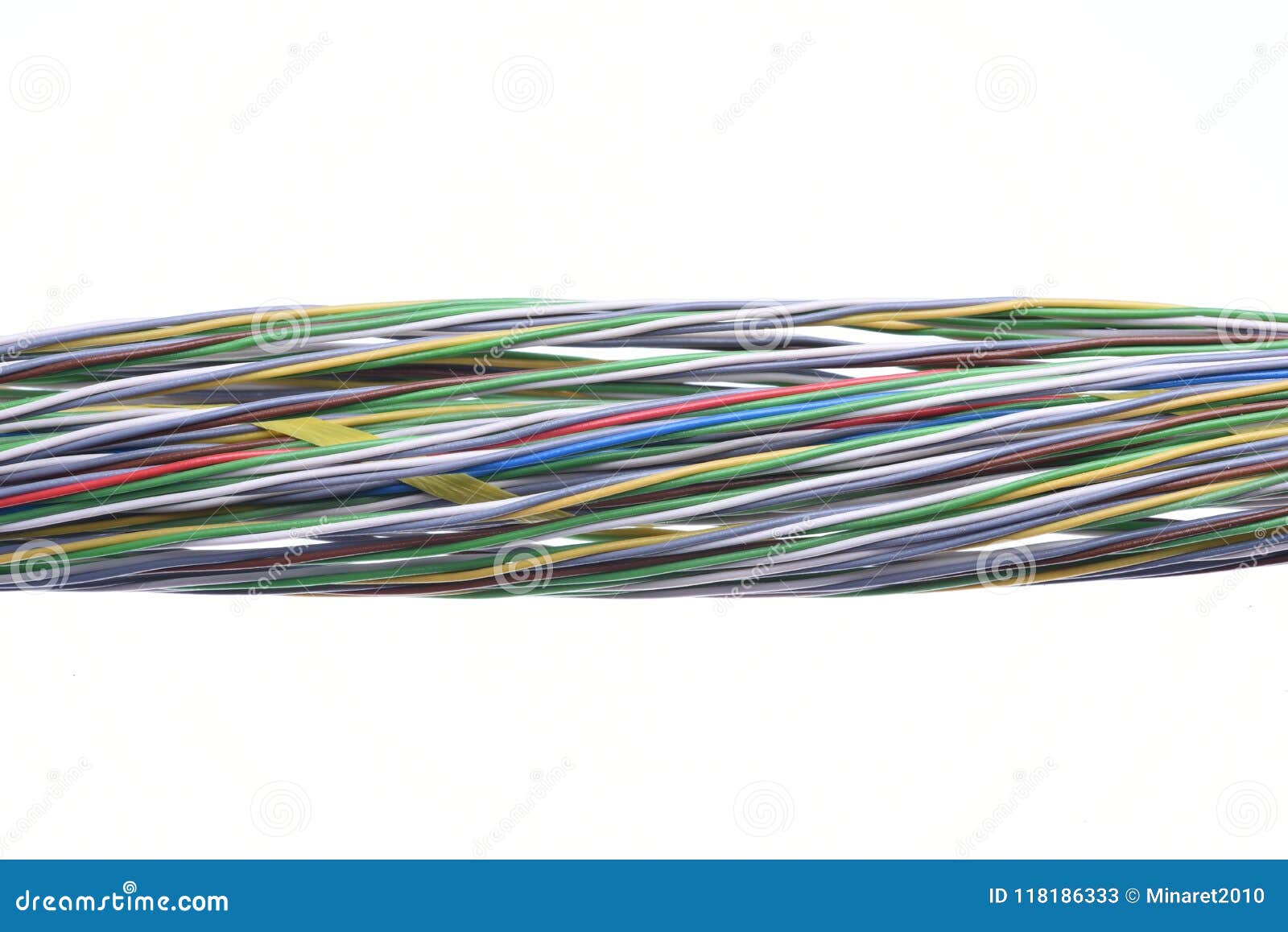 Cable Wire Isolated on White Stock Image - Image of wave, cable: 118186333