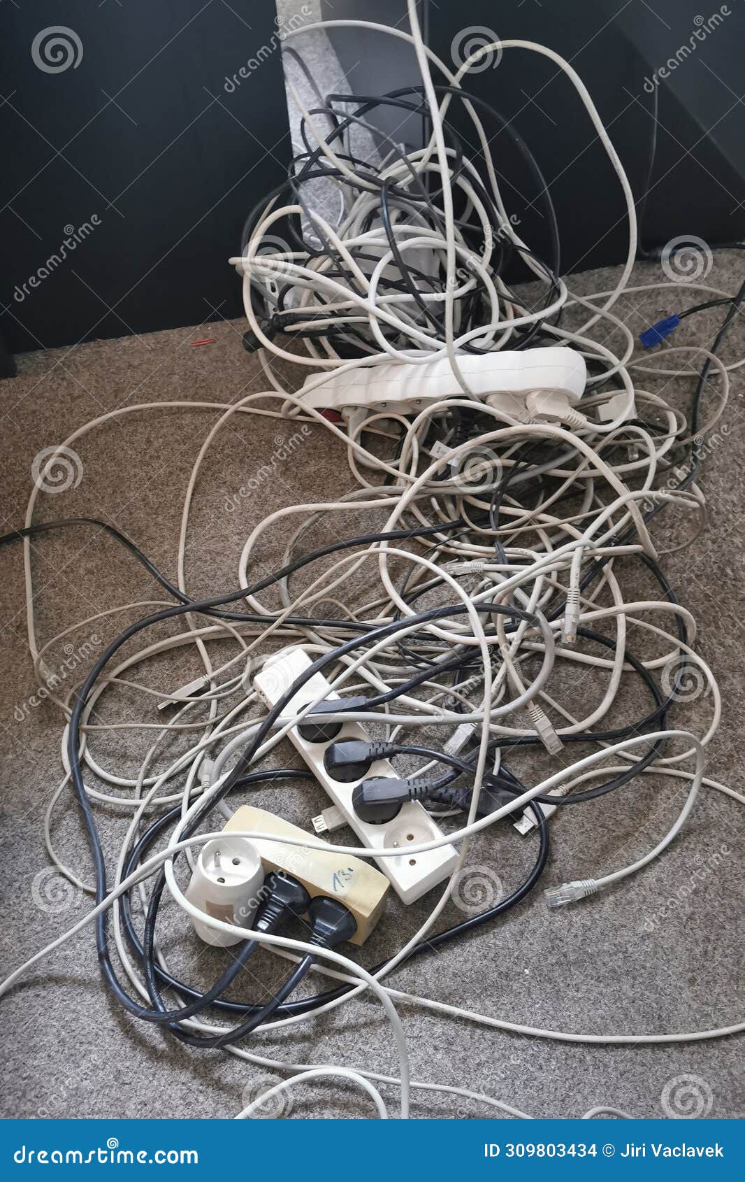 Cable Wire Problems in the Office Stock Photo - Image of house, europe ...