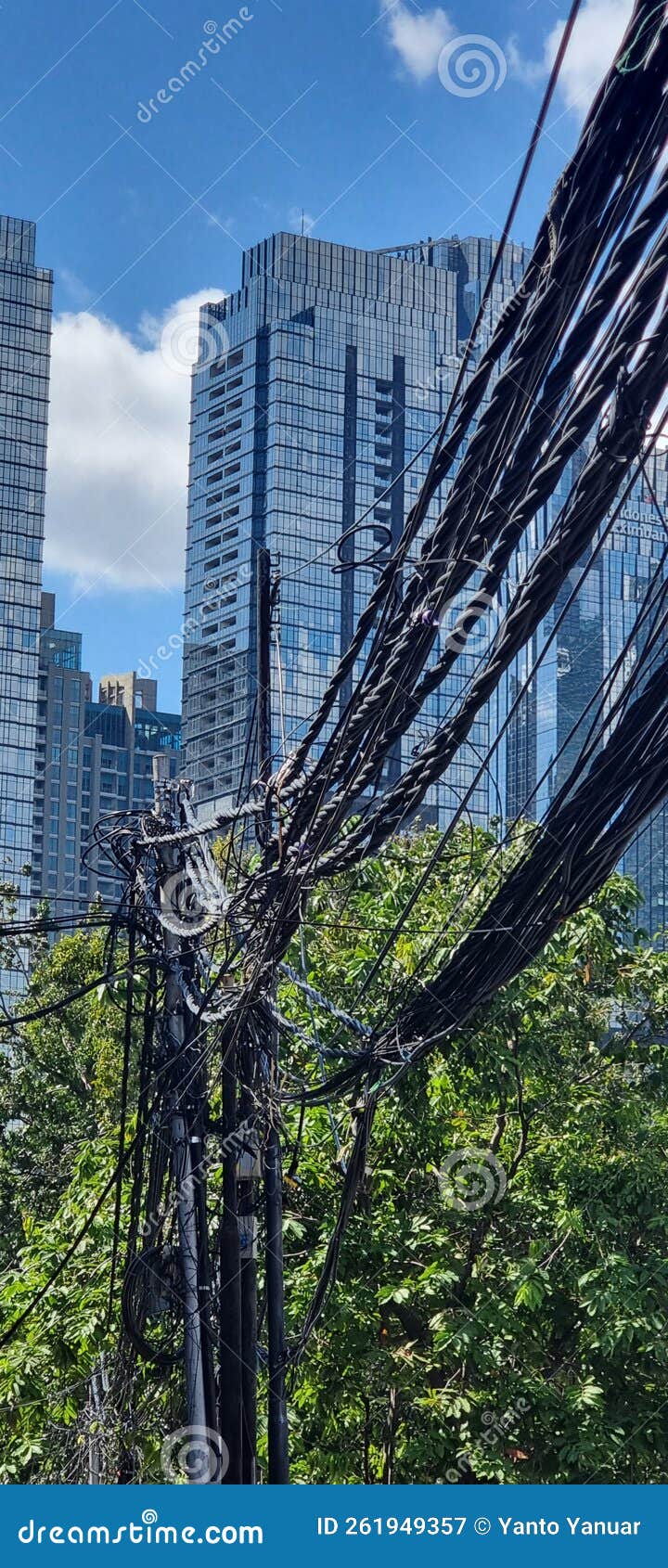 Cable Wires On The Electric Poles Are Tangled,Messy Signal Line Royalty ...