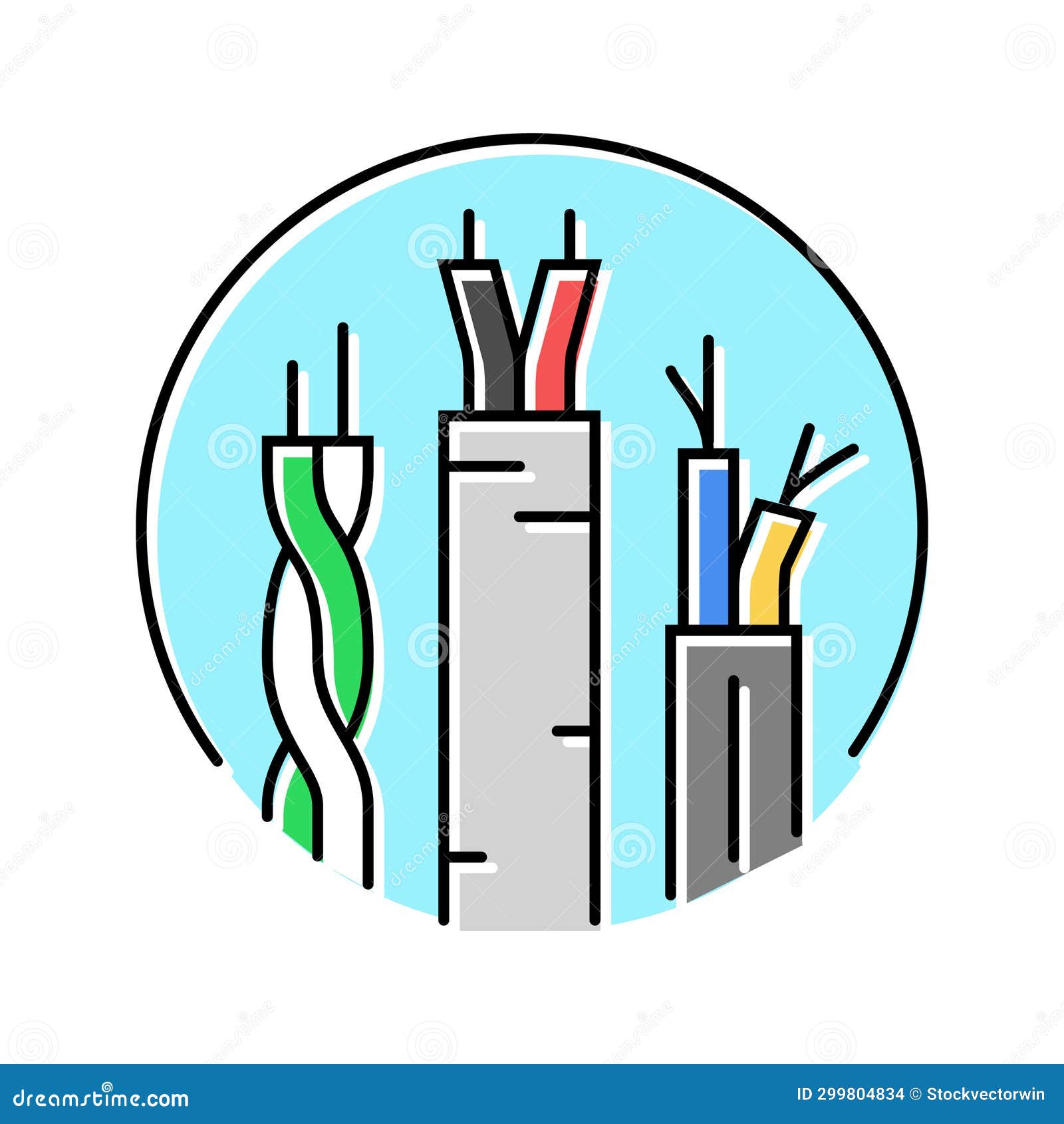 Cable Wiring Electronics Color Icon Vector Illustration Stock Photo ...