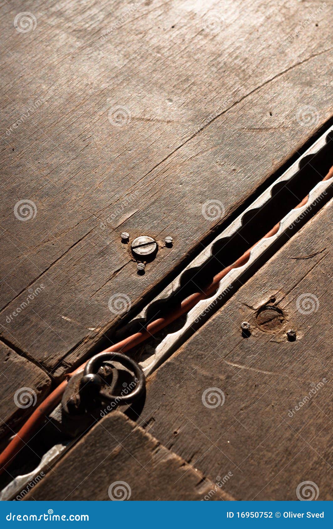 Cable on wooden floor stock photo. Image of connector - 16950752