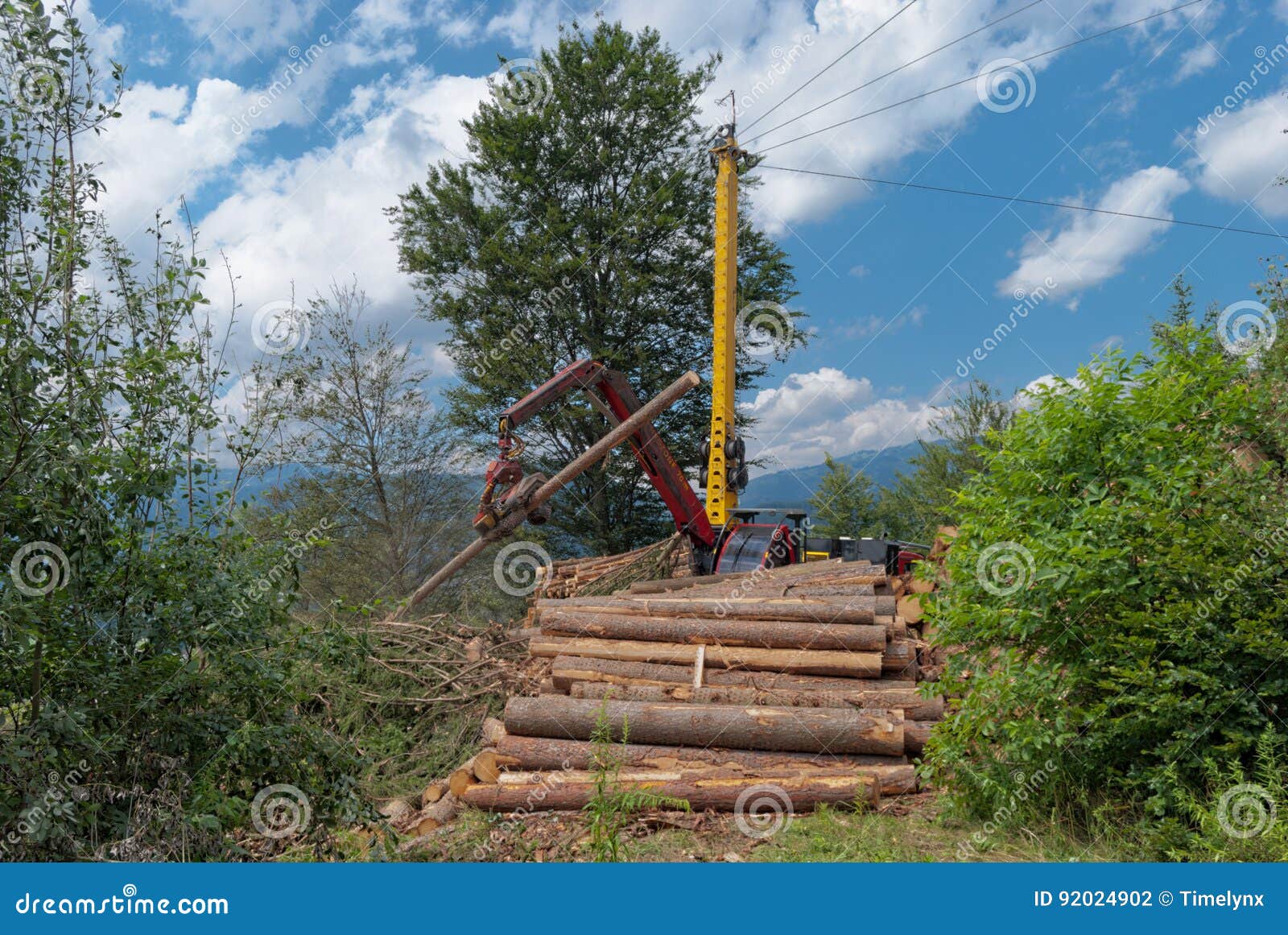 Cable yarding in Austria. stock photo. Image of austria - 92024902