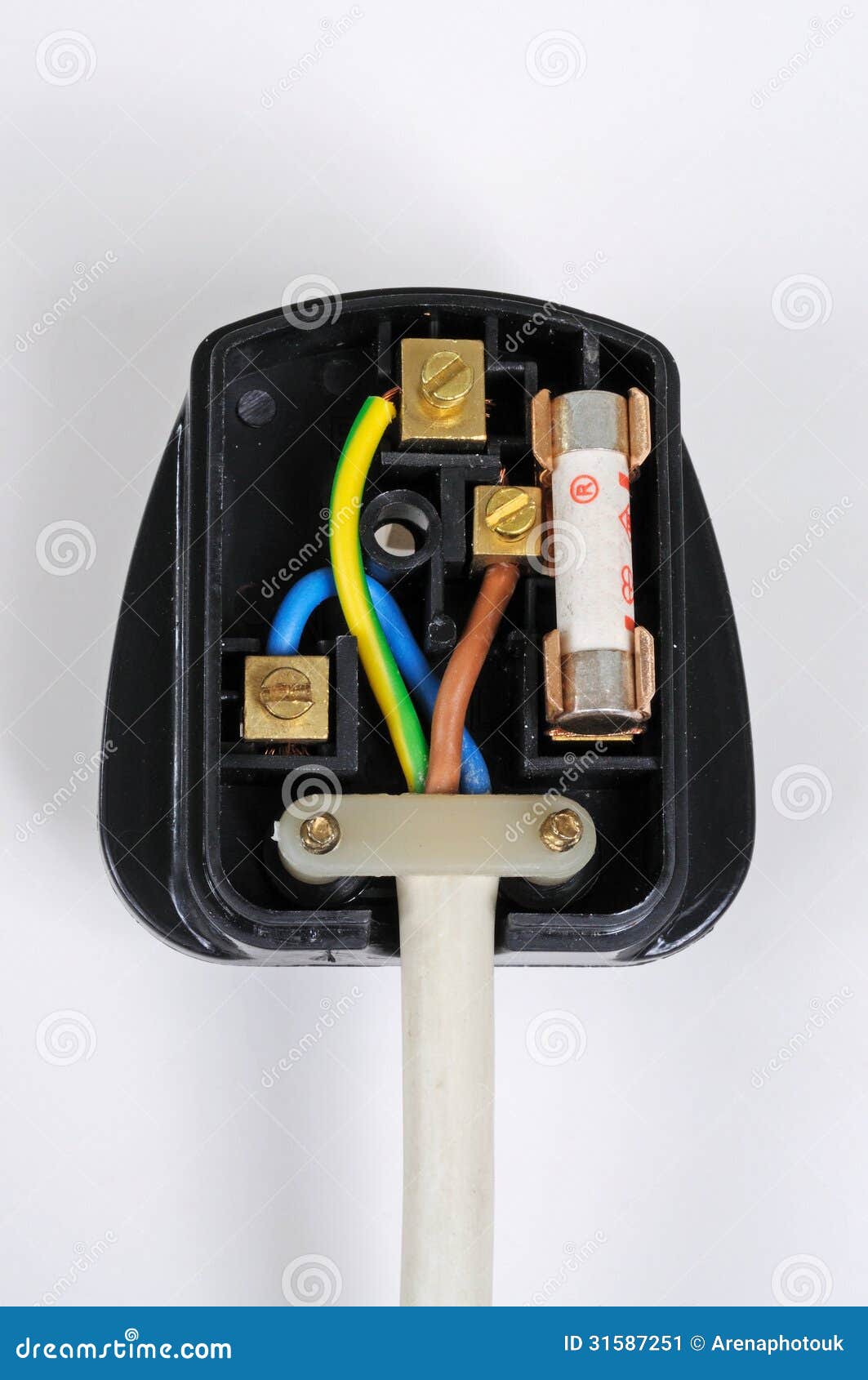 Cableado Dentro Del Enchufe Inglés. Imagen de archivo - Imagen de fondo ...