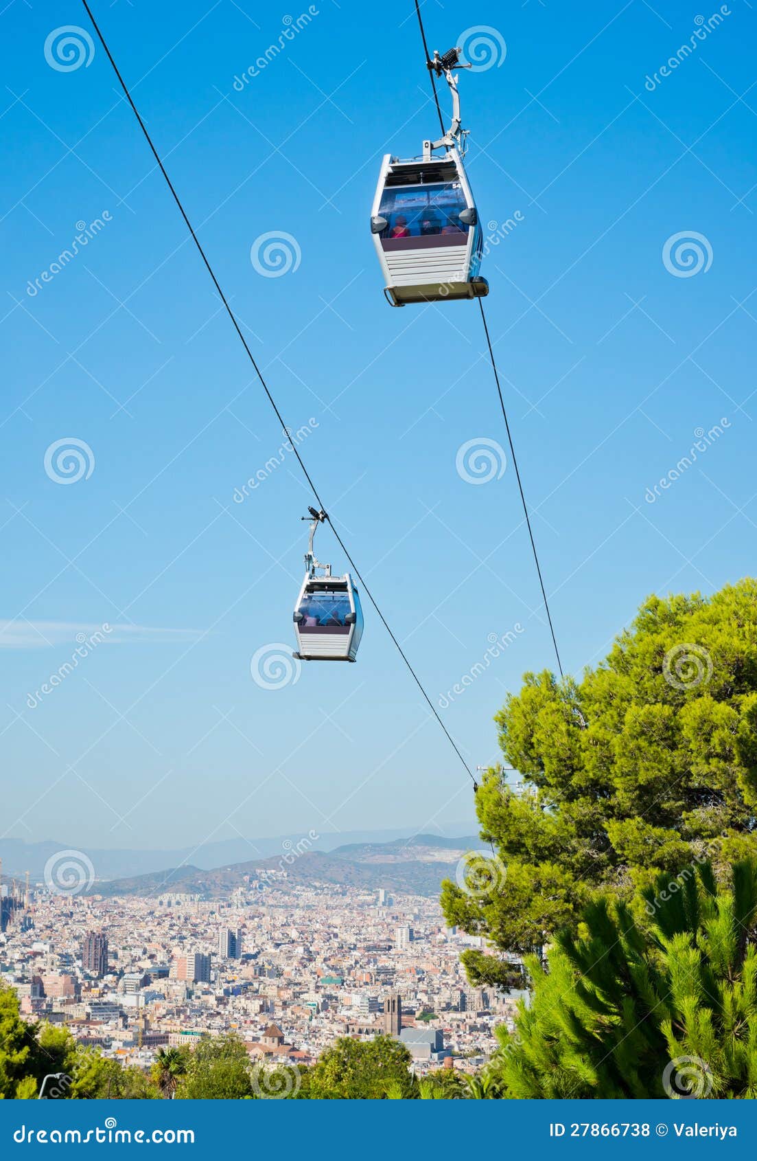 Cablecar Over Barcelona, Spain Stock Photo - Image of cablecar ...