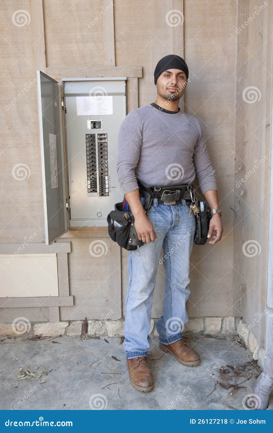 Cableman installing cable editorial stock photo. Image of hispanic ...