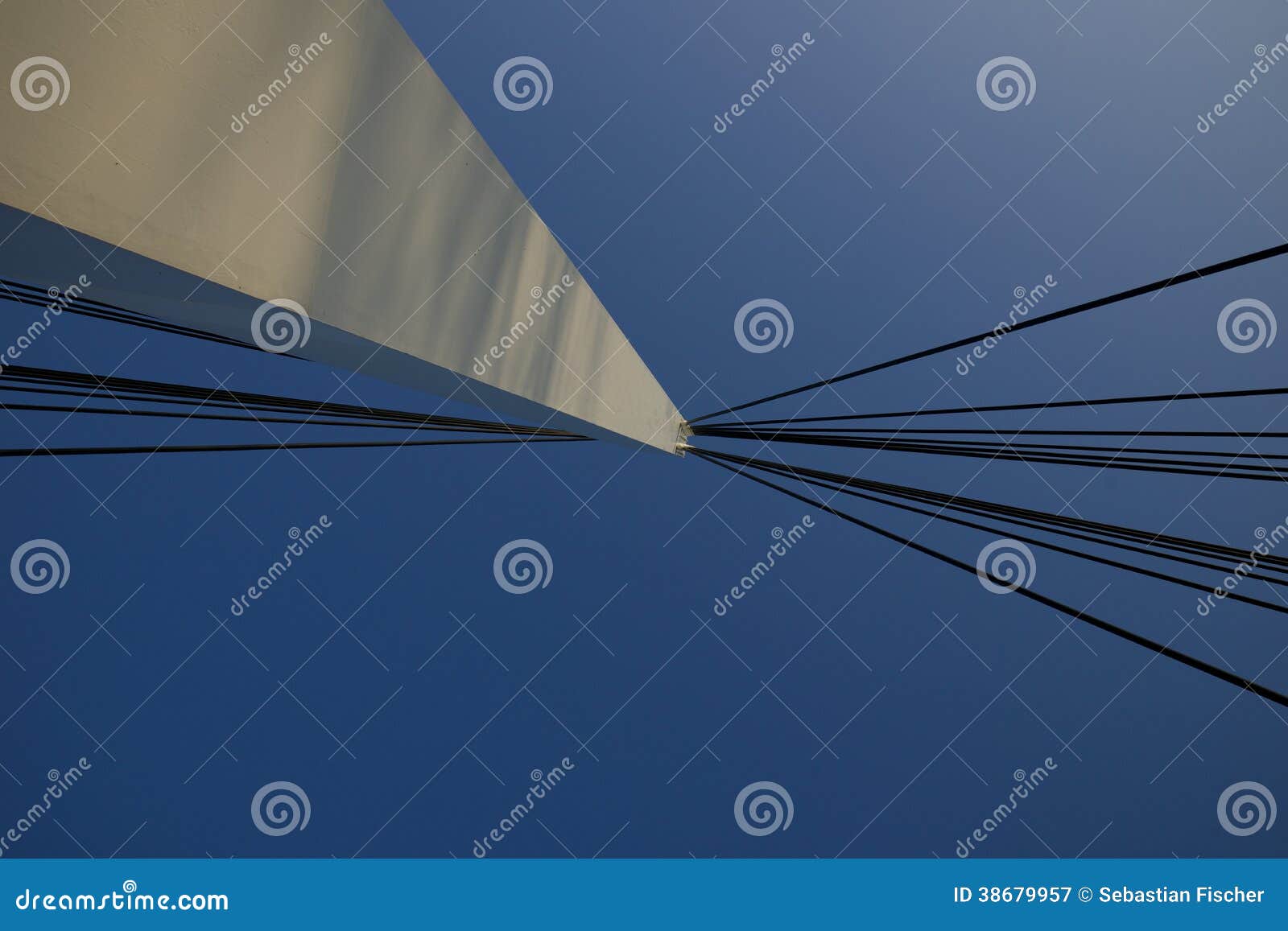 Cables Attached To Bridge Pylon Stock Image - Image of structure, pylon ...