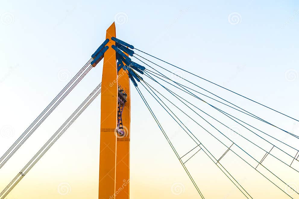 The cables of bridge stock image. Image of landmark, bridges - 75575647