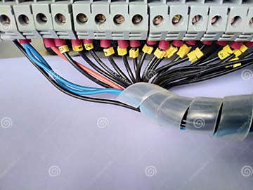 Cables and Cable Connectors for Control Panels Stock Photo - Image of ...