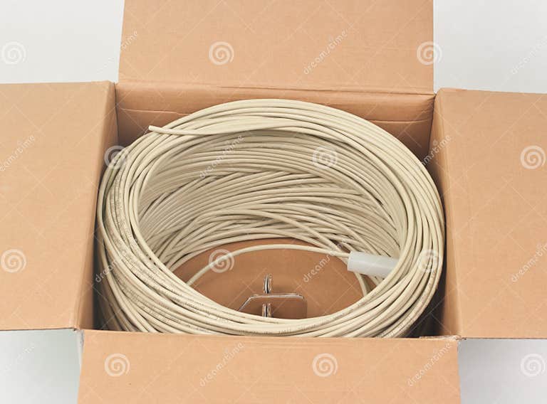 Cables in cardboard box stock photo. Image of rectangular - 23082898