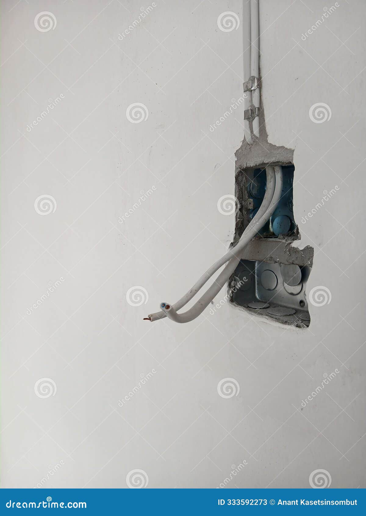 Cables In Cavities And Gaps For Box Of Electric Power Plug Stock Image ...