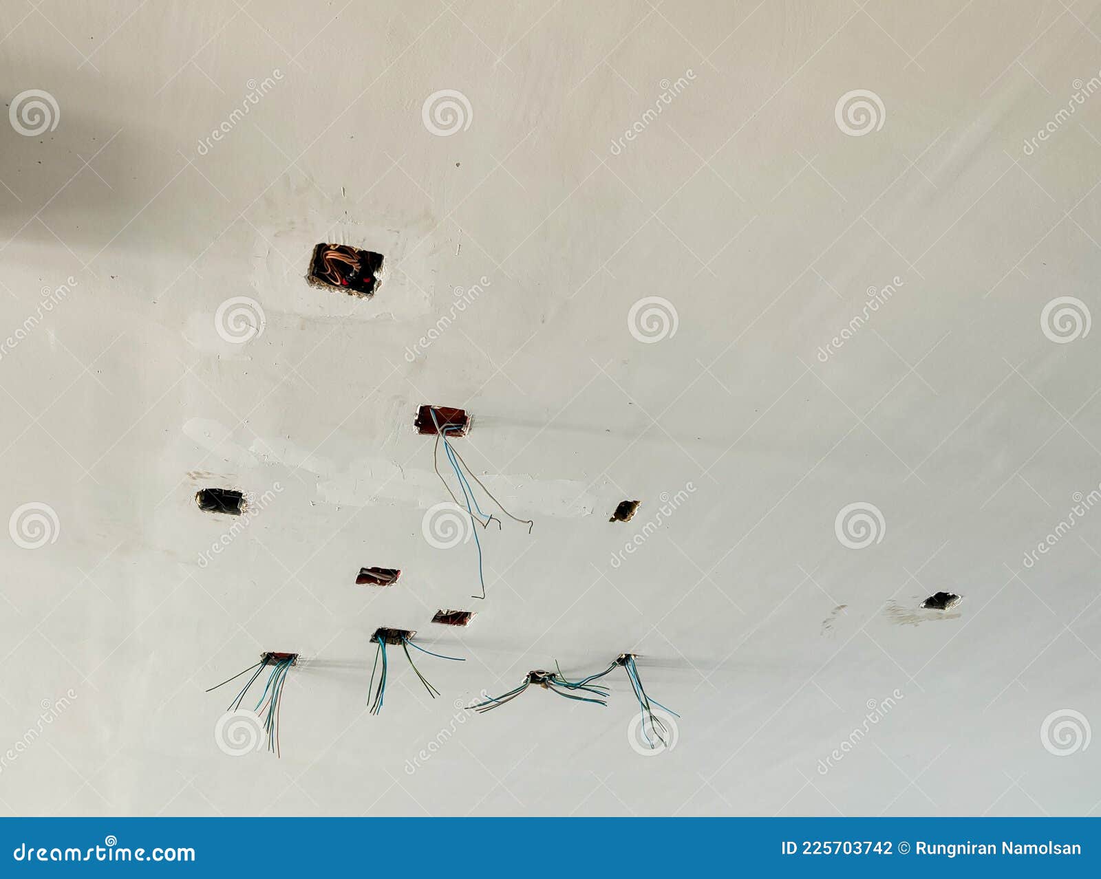 Cables on the Ceiling of Building, during Construction Stock Photo ...