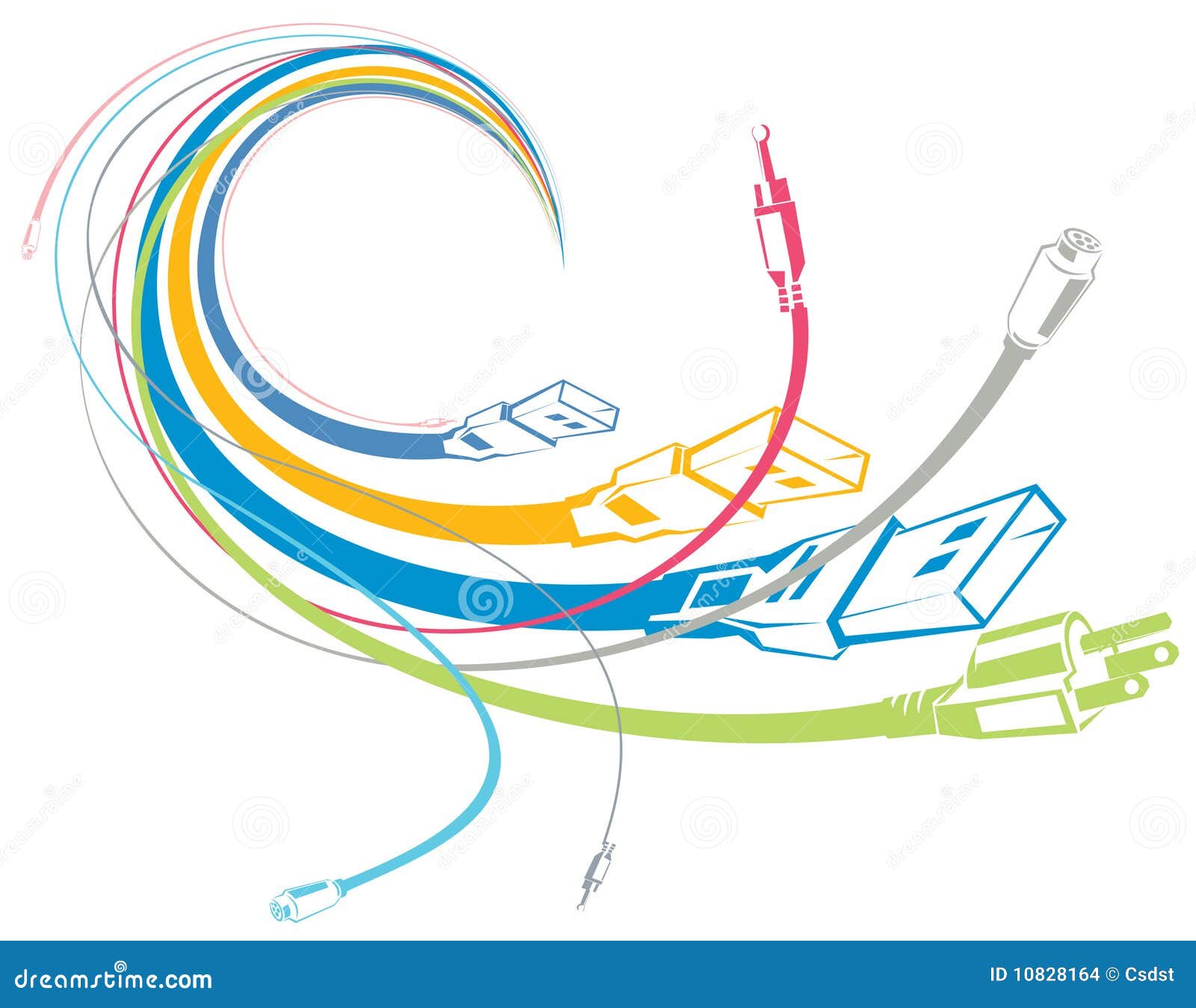 Cables coloridos ilustración del vector. Ilustración de amarillo - 10828164