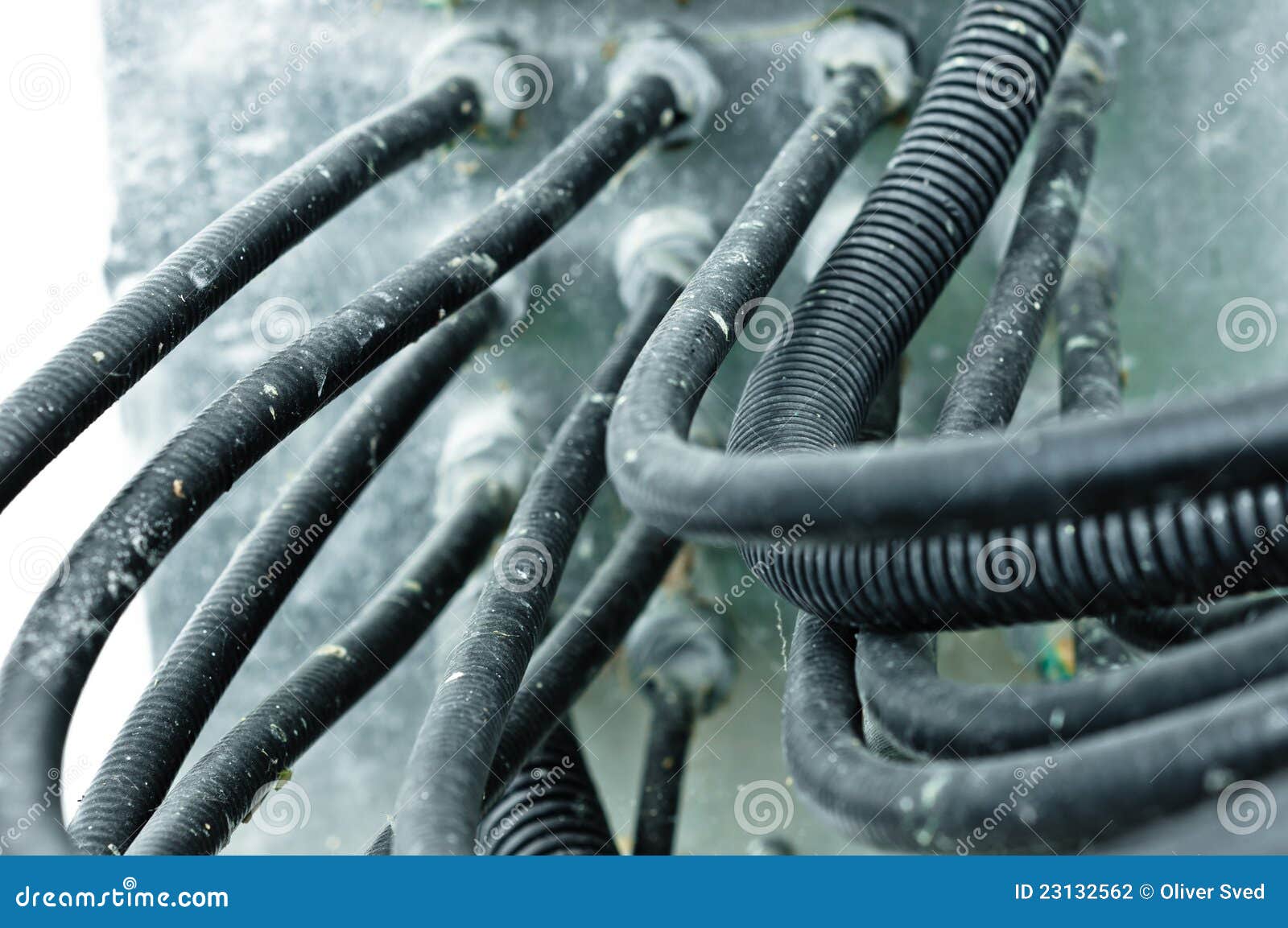 Cables of a Communication Tower Stock Photo - Image of equipment, black ...