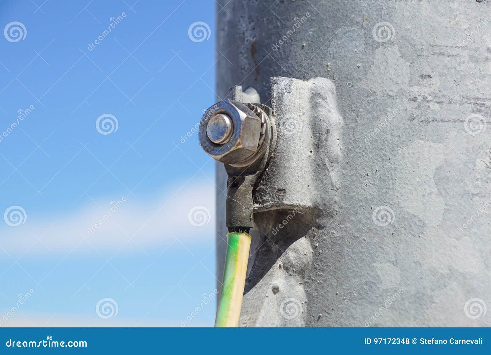 Cables Connected To Electrical Grounding Bar . Electric Grounding Stock ...