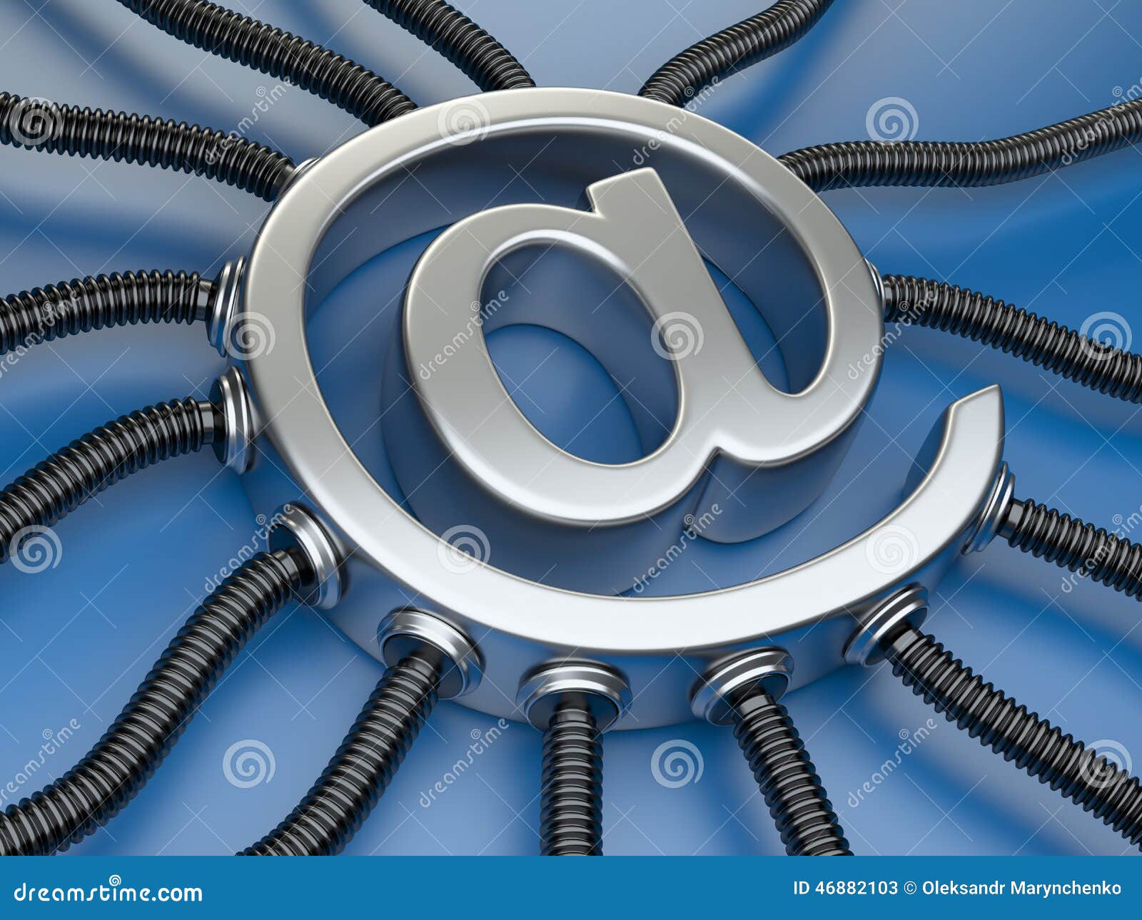 Cables Connected To Symbol Internet. Stock Illustration - Illustration ...