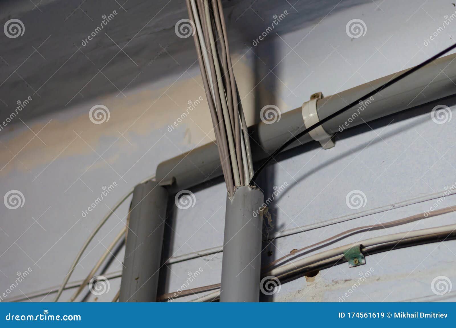 Cables for Connecting To the Internet on a Wall Background Stock Image ...