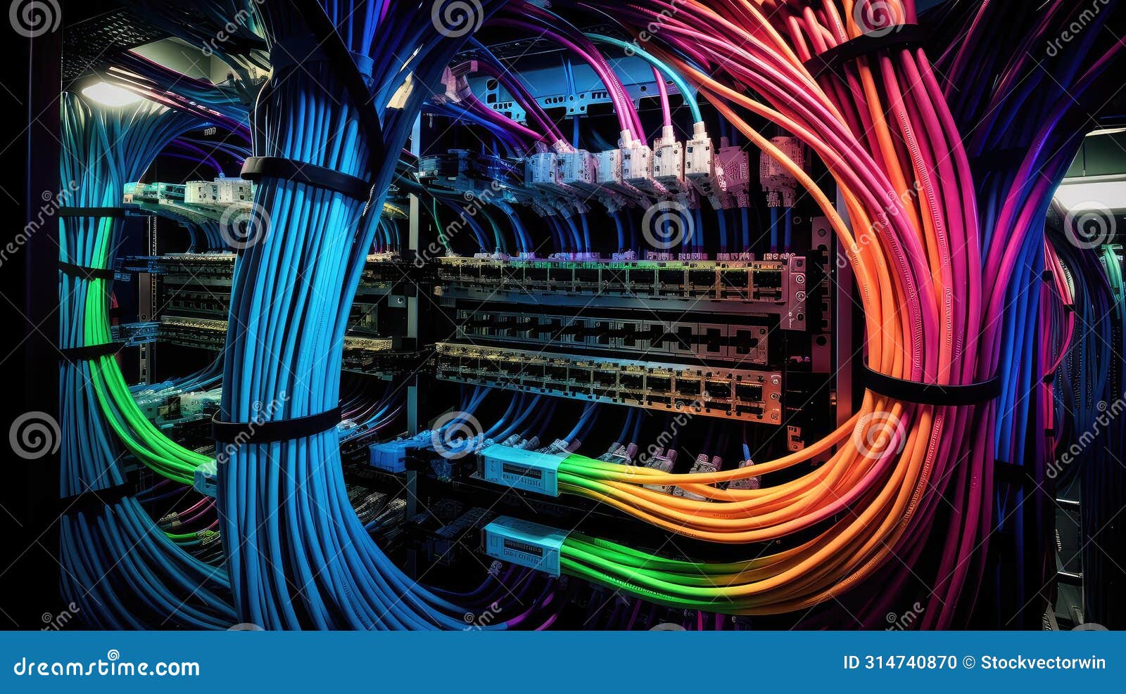 Cables Data Center Cabling Stock Illustration | CartoonDealer.com ...