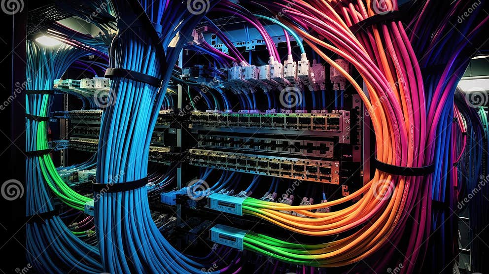 Cables data center cabling stock illustration. Illustration of center ...