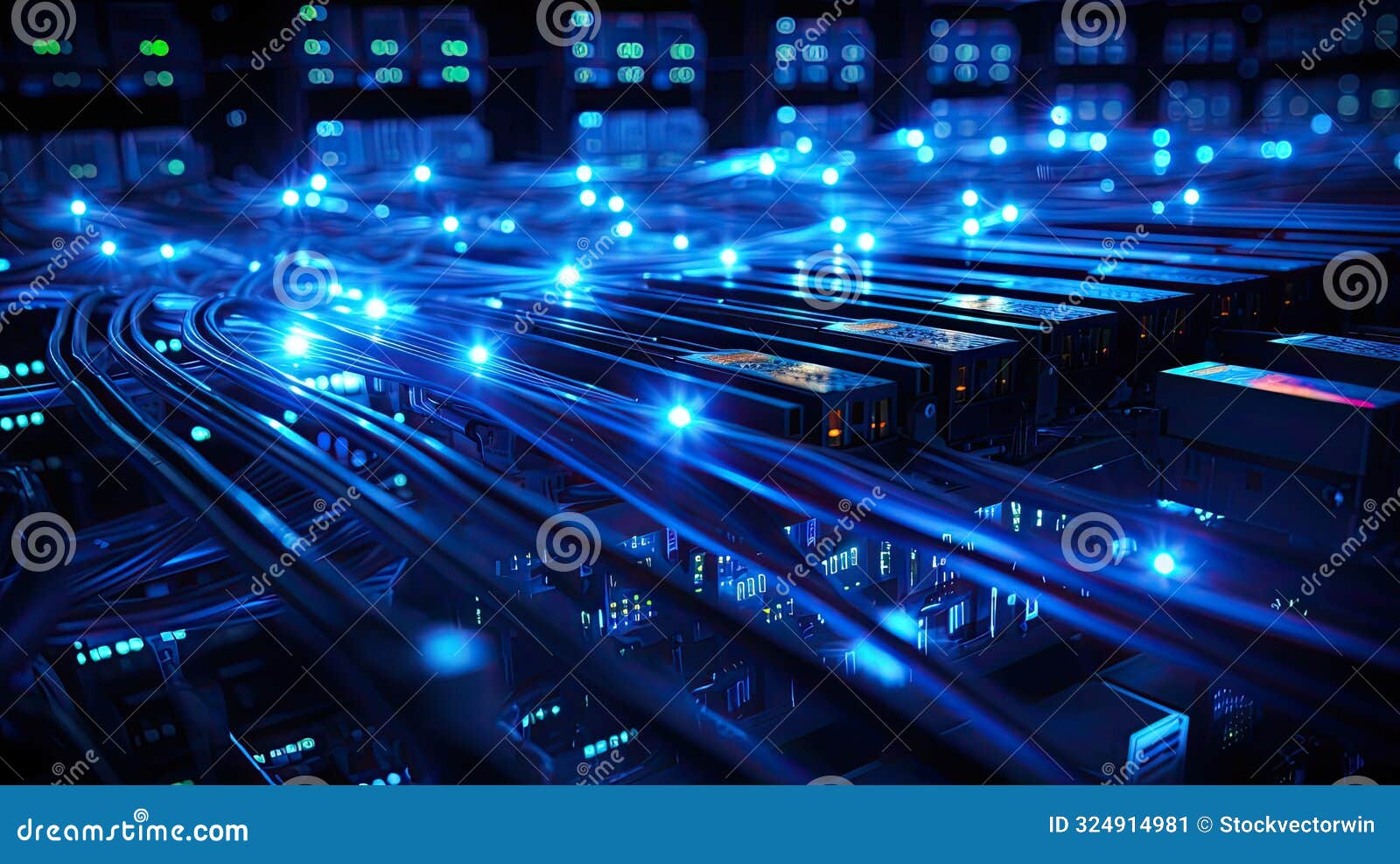Cables data center light stock illustration. Illustration of server ...