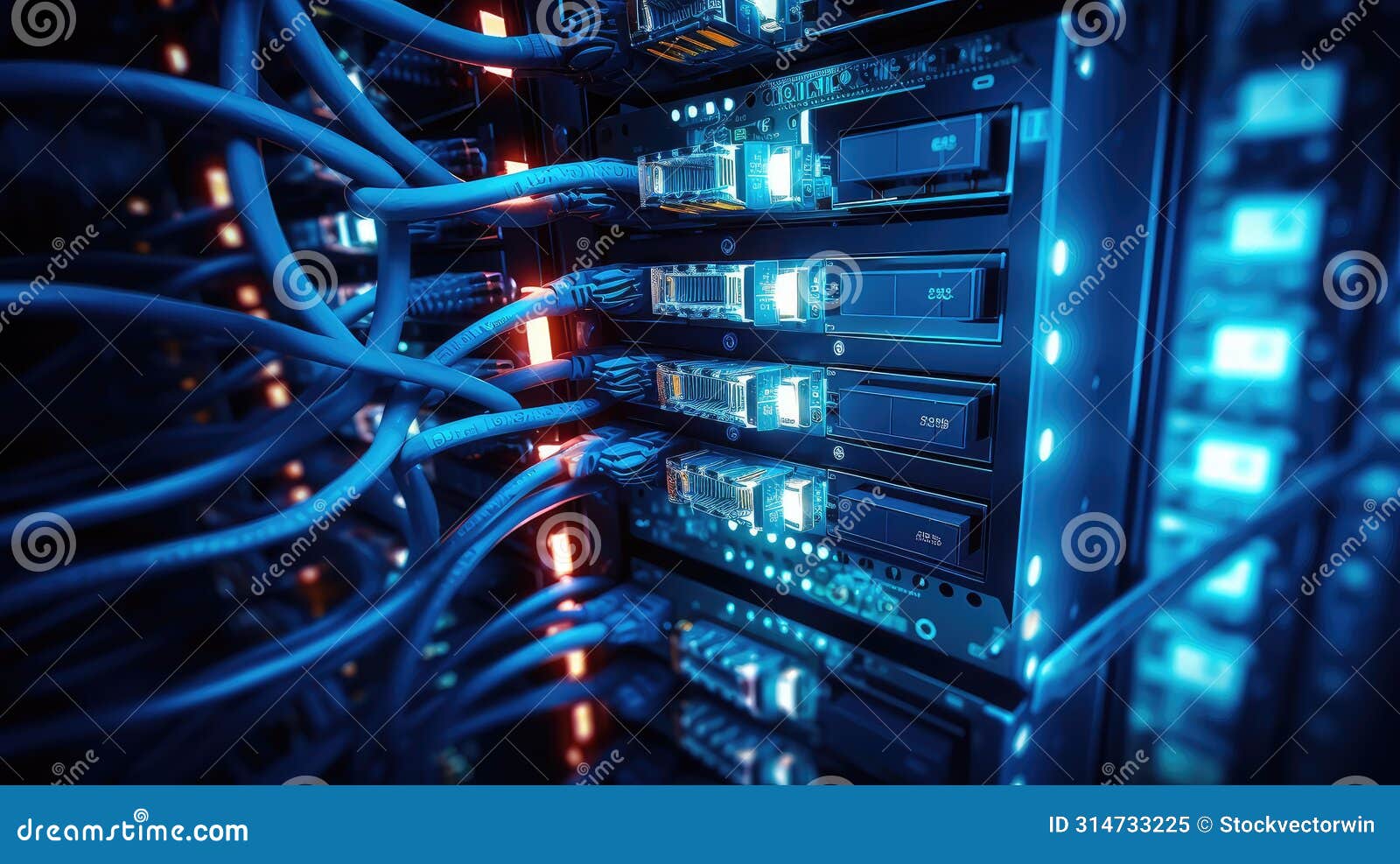 Cables Data Center Cabling Stock Illustration | CartoonDealer.com ...