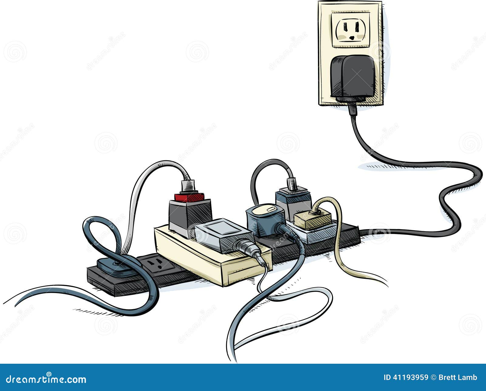 Cables Eléctricos Enredados Stock de ilustración - Ilustración de ...