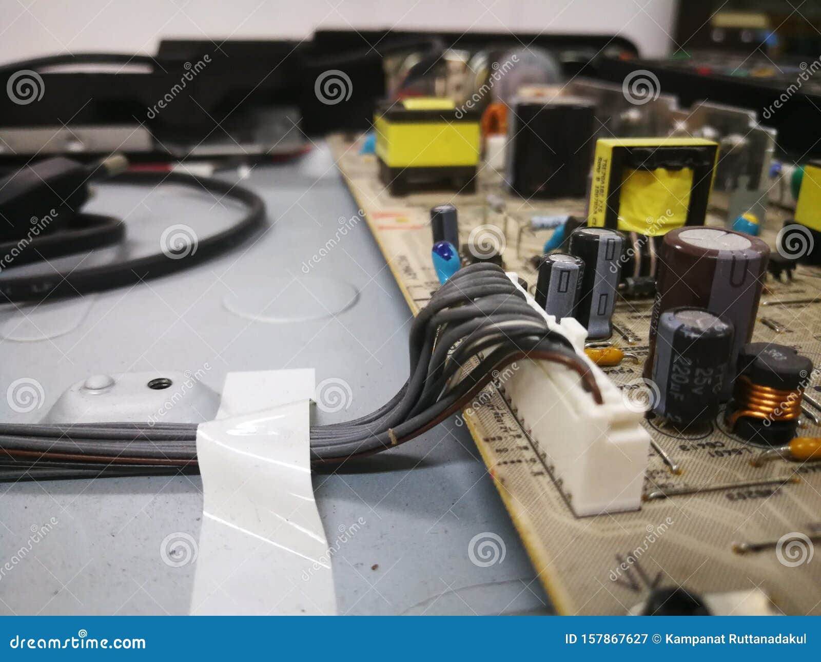 Cables and Electronics on the Table Stock Image - Image of electronics ...