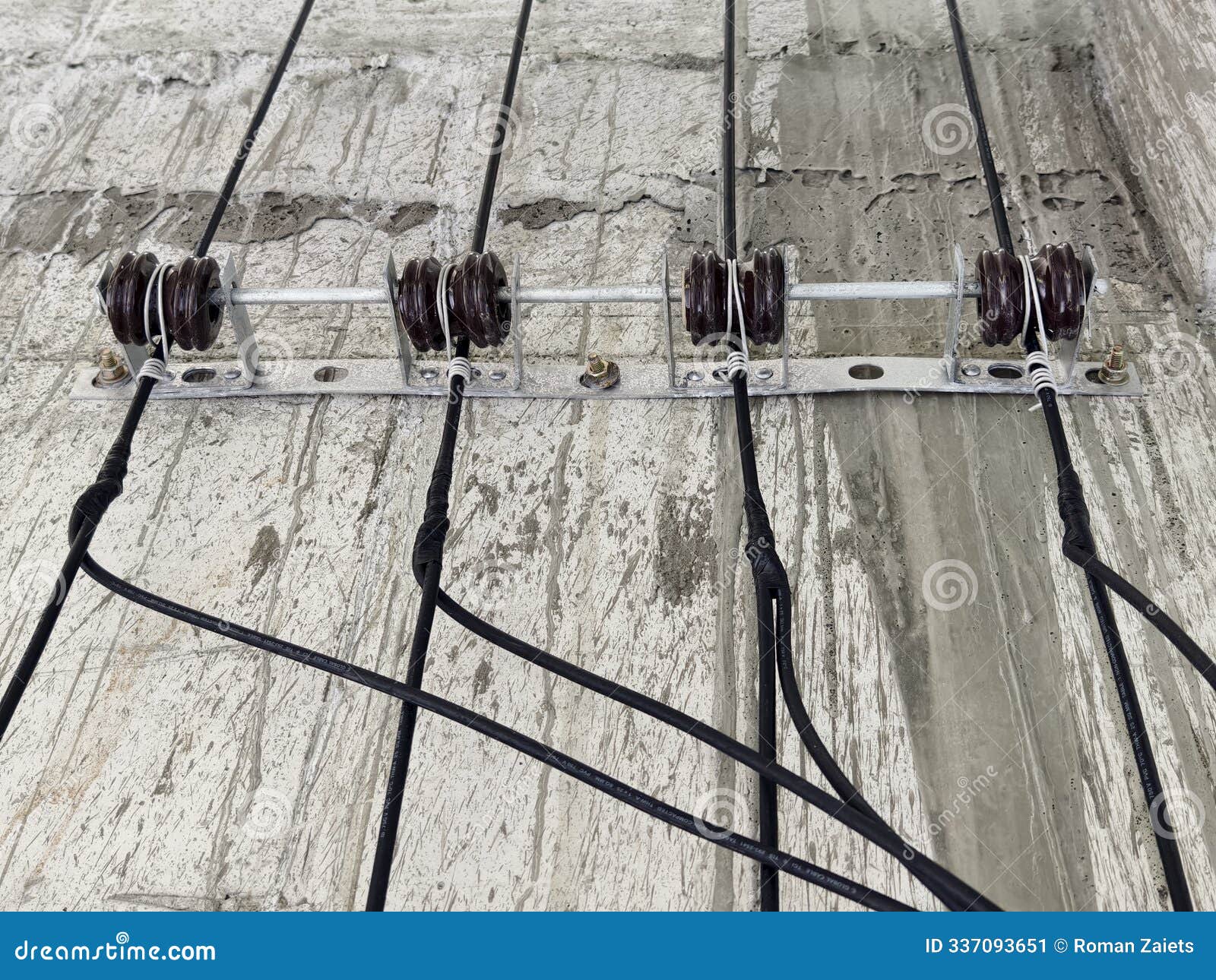 Cables in an Elevator Shaft at a New Building Construction Site Stock ...