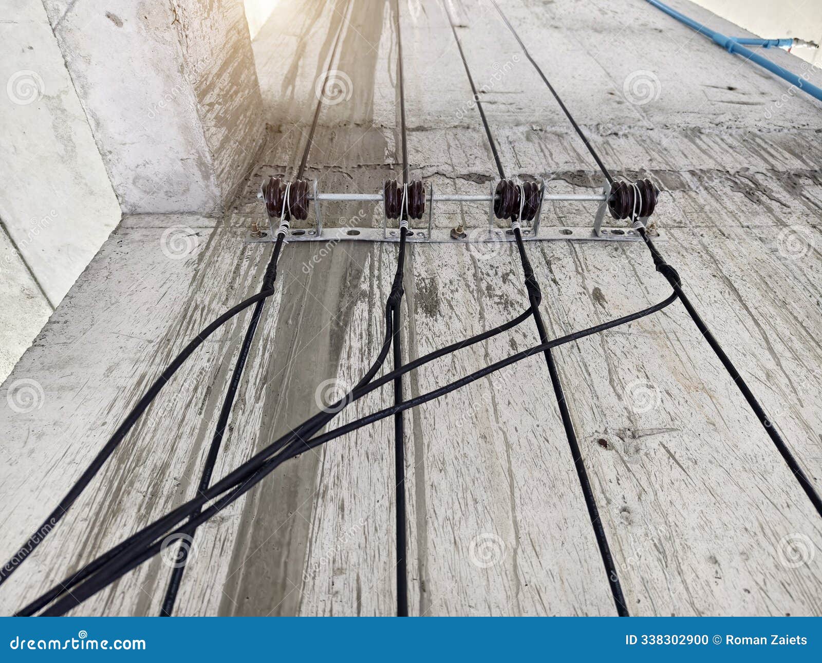 Cables in an Elevator Shaft at a New Building Construction Site Stock ...