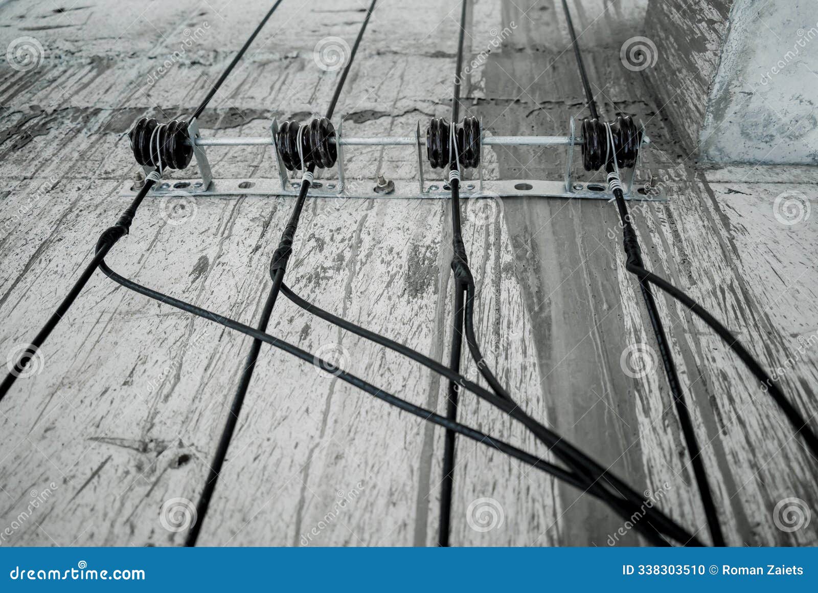 Cables in an Elevator Shaft at a New Building Construction Site Stock ...