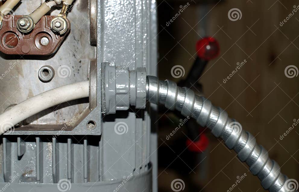 Cables Enter the Terminal Box of the Motor. Stock Image - Image of ...