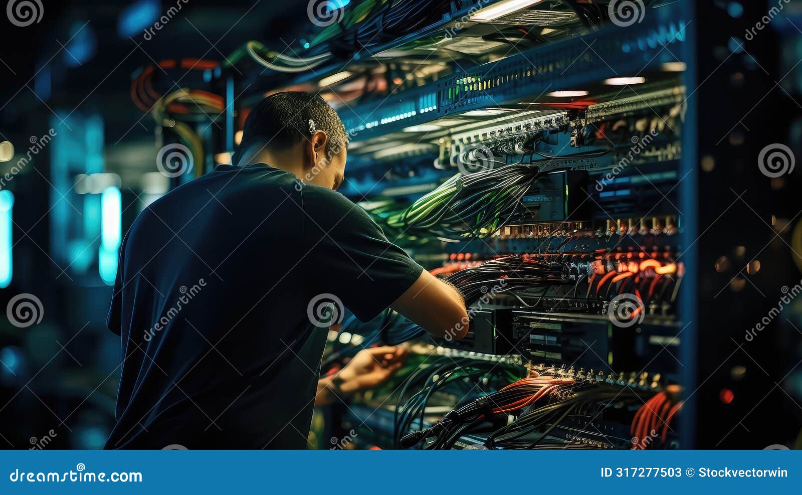 Cables Global Information Technology Stock Illustration - Illustration ...