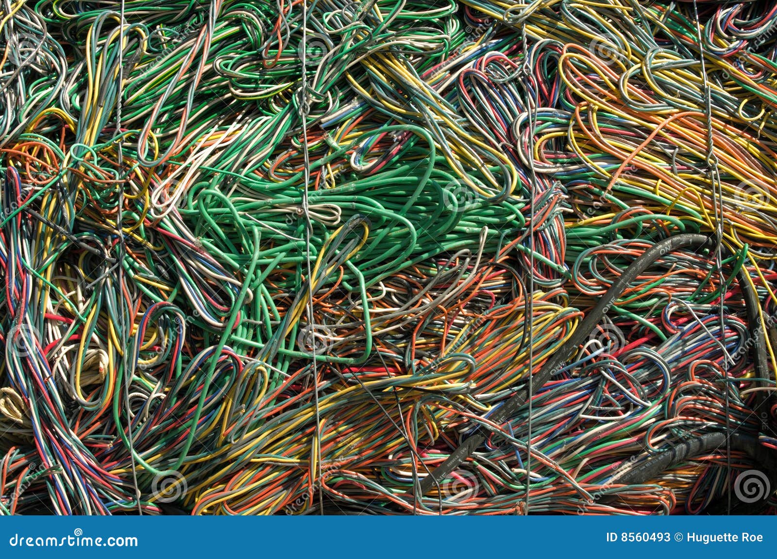 Cables green yellow stock image. Image of bundle, facility - 8560493